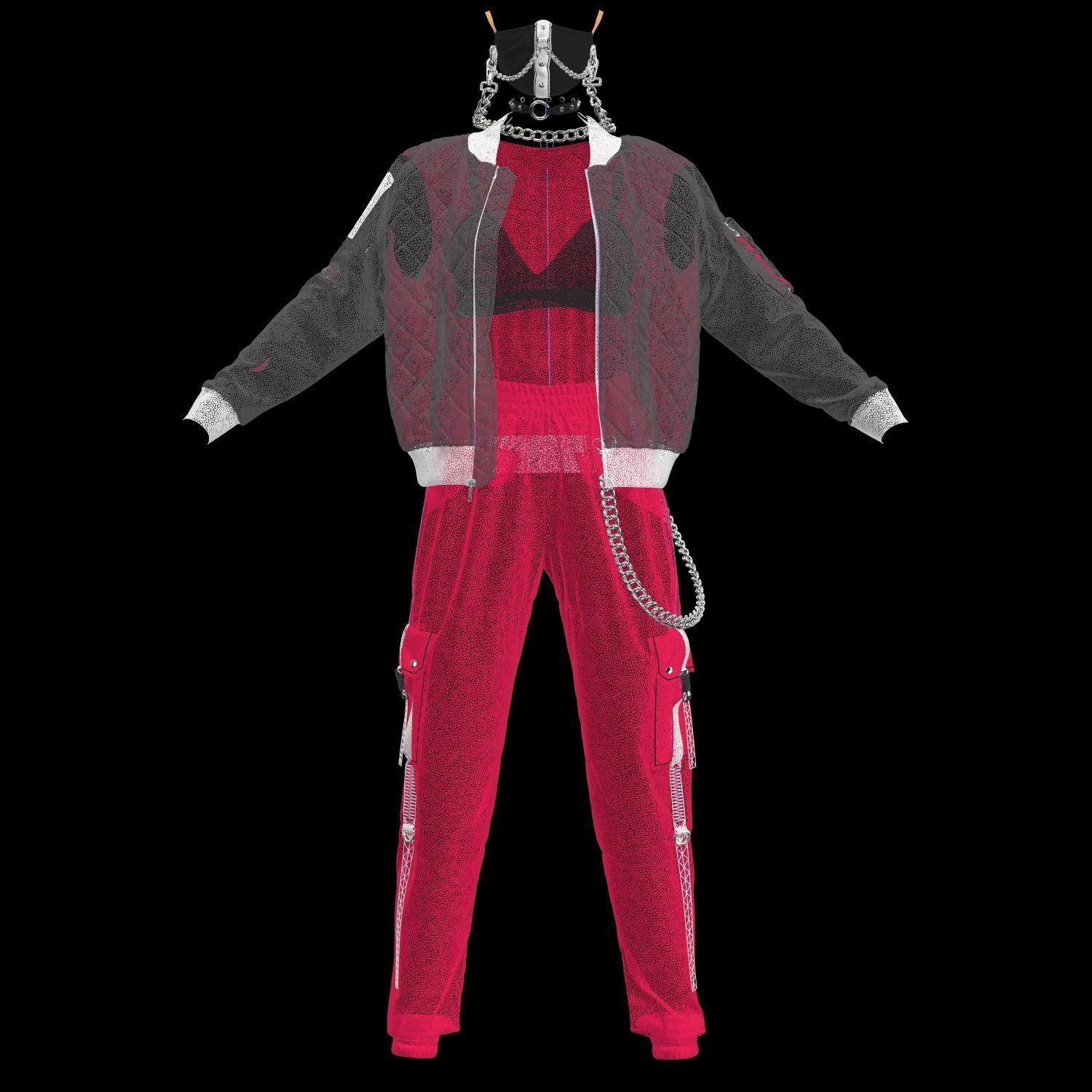 Woman face mask outfit 3D model | CGTrader