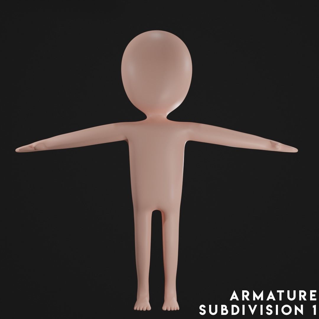Stylized Stickman in T-Pose 3D model rigged | CGTrader