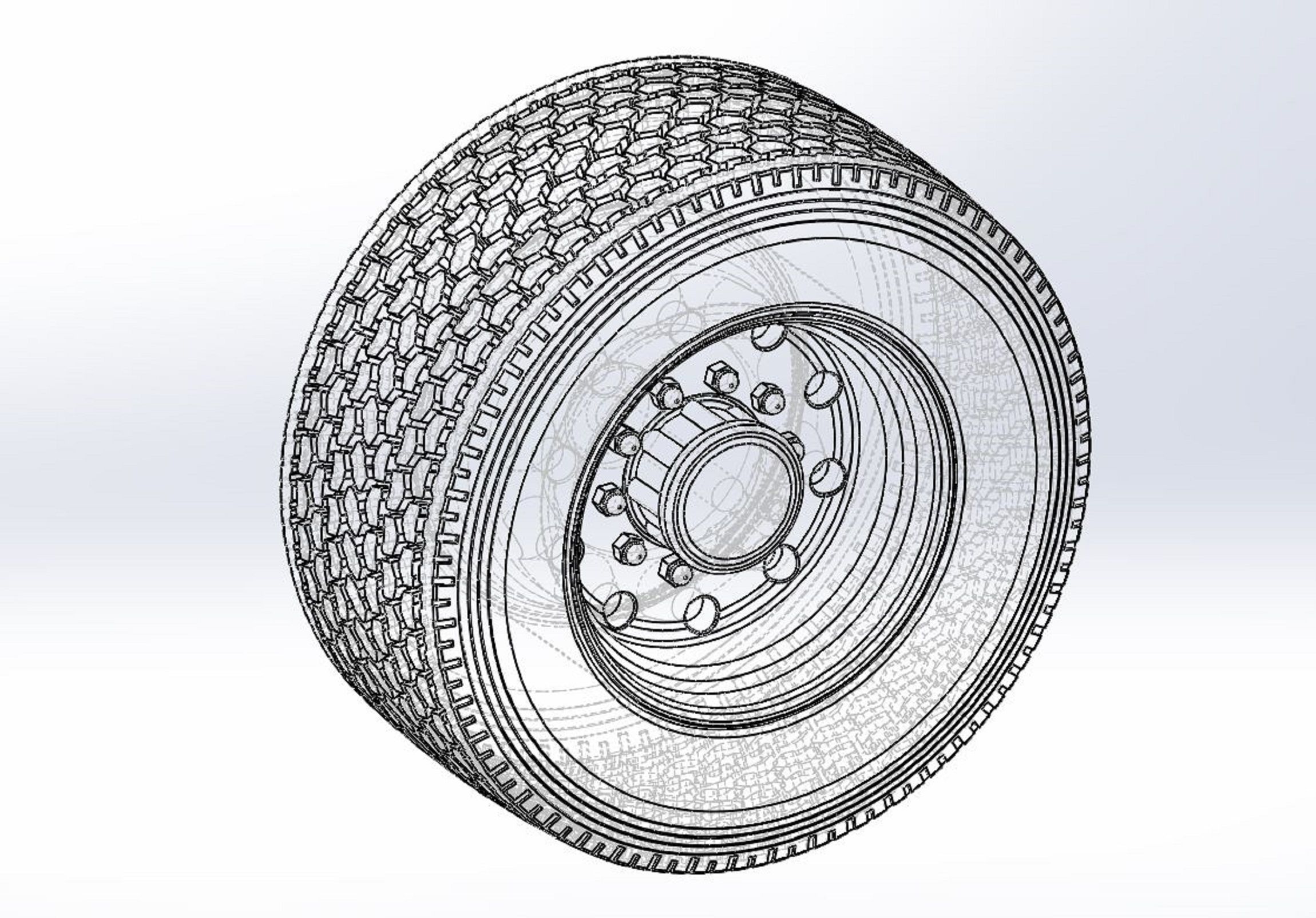 Super single semi wheel Scale 1 to 25 3D model 3D printable | CGTrader
