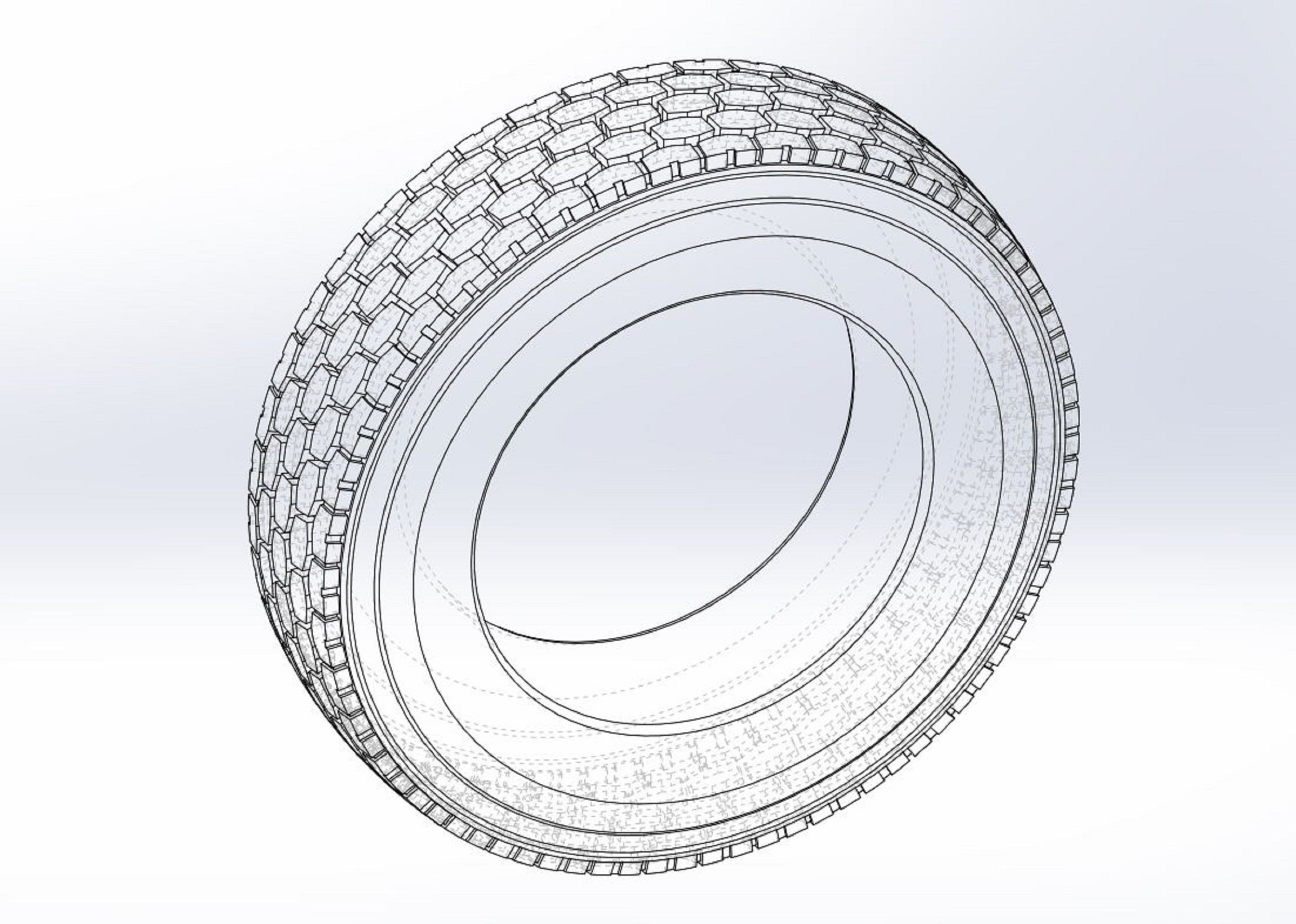 Semi truck tire Scale 1 to 25 3D model 3D printable | CGTrader