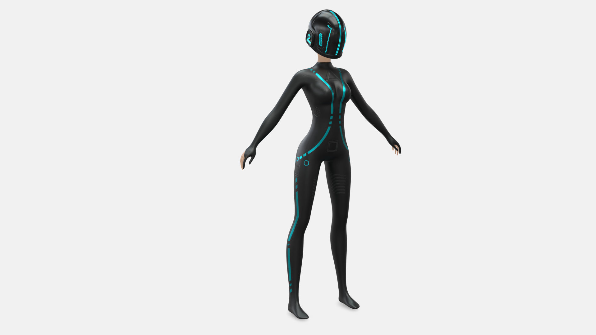 3D model Tron Woman Racer VR / AR / low-poly | CGTrader