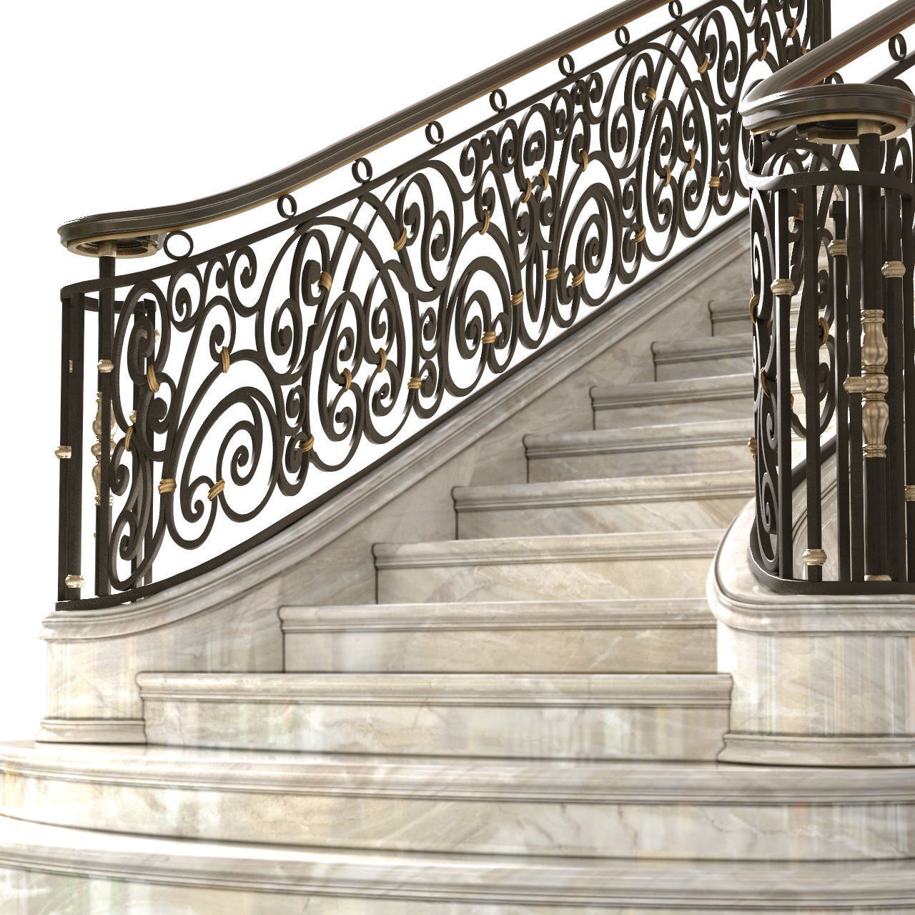 Classic interior marble staircase 3D model | CGTrader
