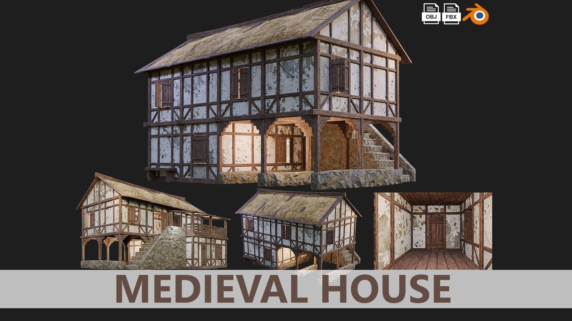 3D model 1 - 40 OLD MEDIEVAL BUILDINGS PACK 4K Textures GameReady VR ...