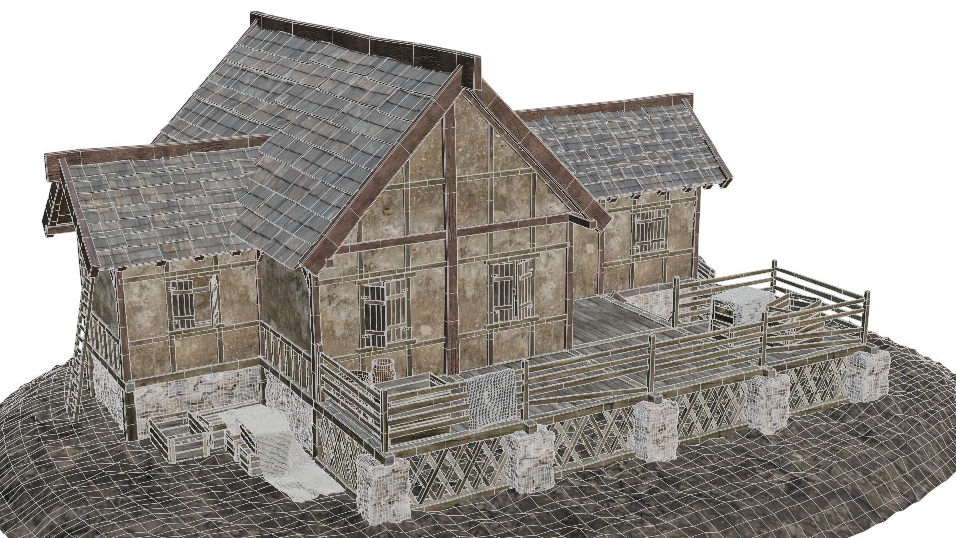 3D model 1 - 40 OLD MEDIEVAL BUILDINGS PACK 4K Textures GameReady VR ...