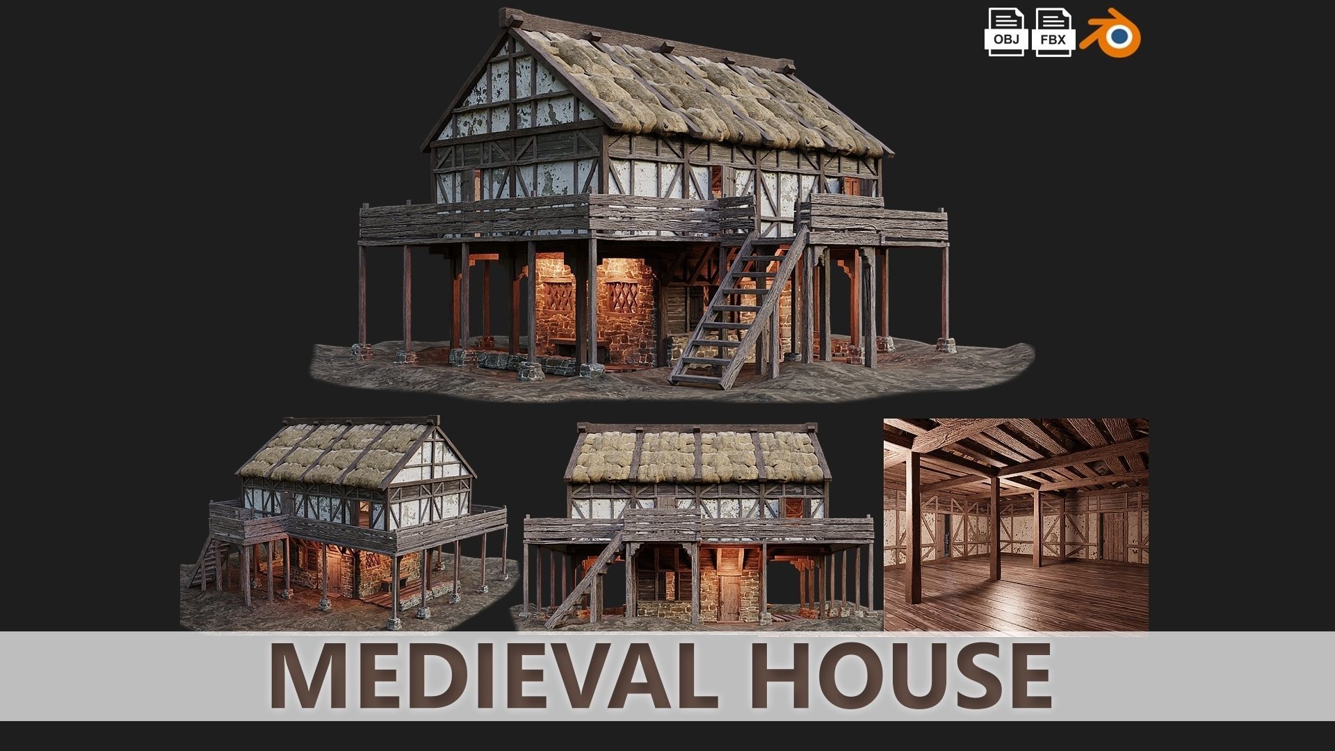 3D model 1 - 40 OLD MEDIEVAL BUILDINGS PACK 4K Textures GameReady VR ...