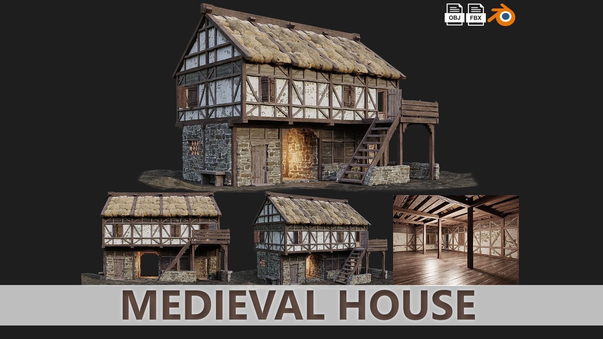3D model 1 - 40 OLD MEDIEVAL BUILDINGS PACK 4K Textures GameReady VR ...