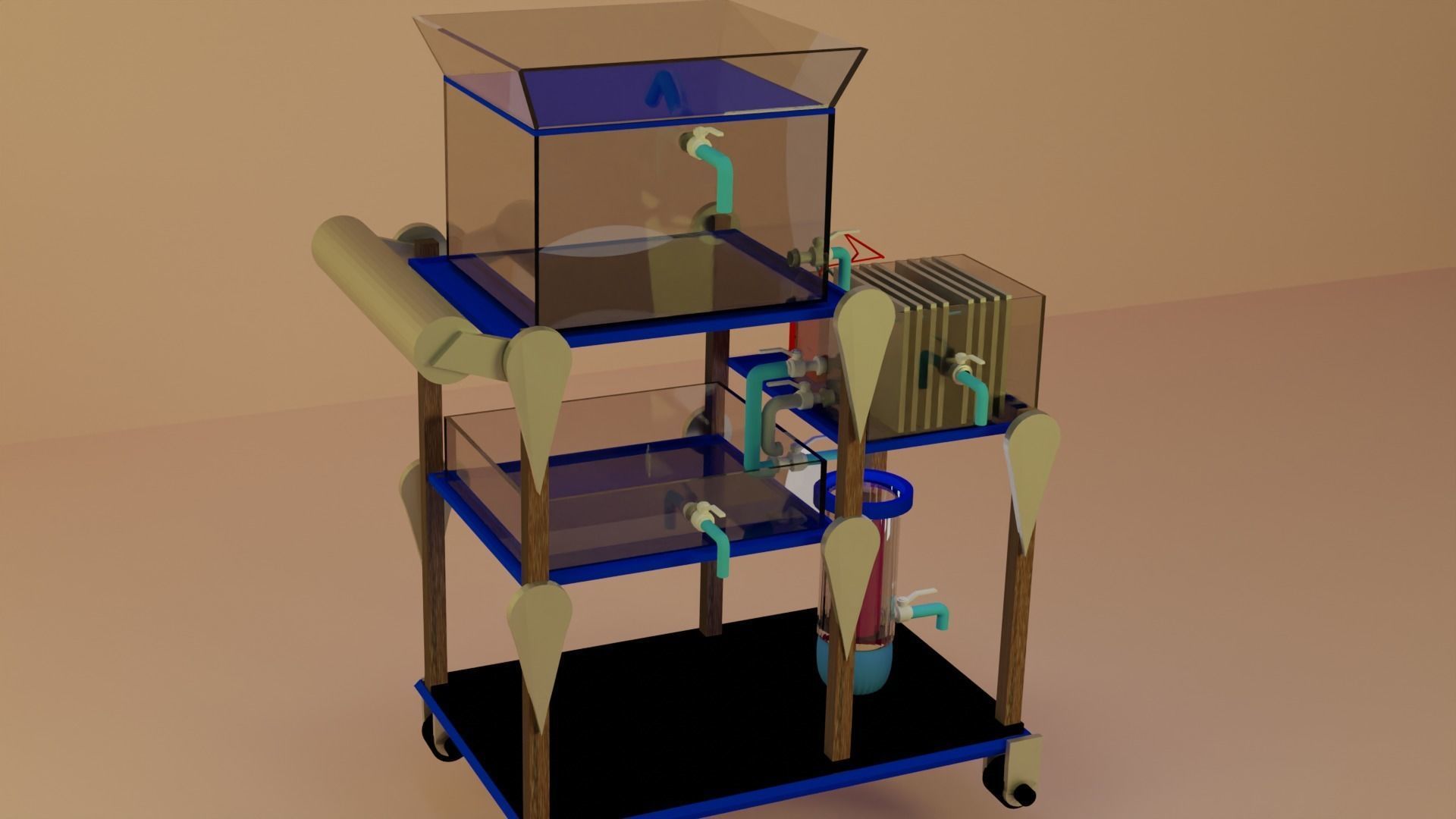 glass water sistem 3D model | CGTrader