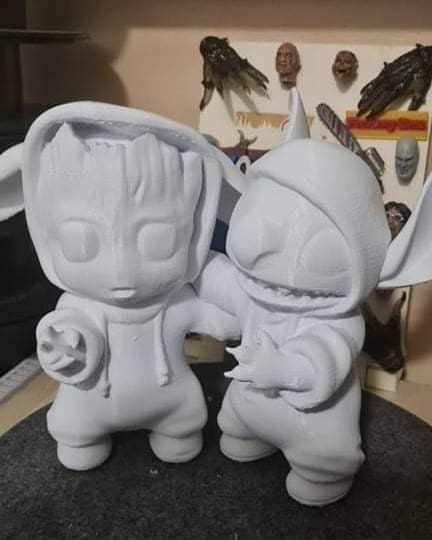 Stitch and Baby Groot 3D model 3D printable | CGTrader