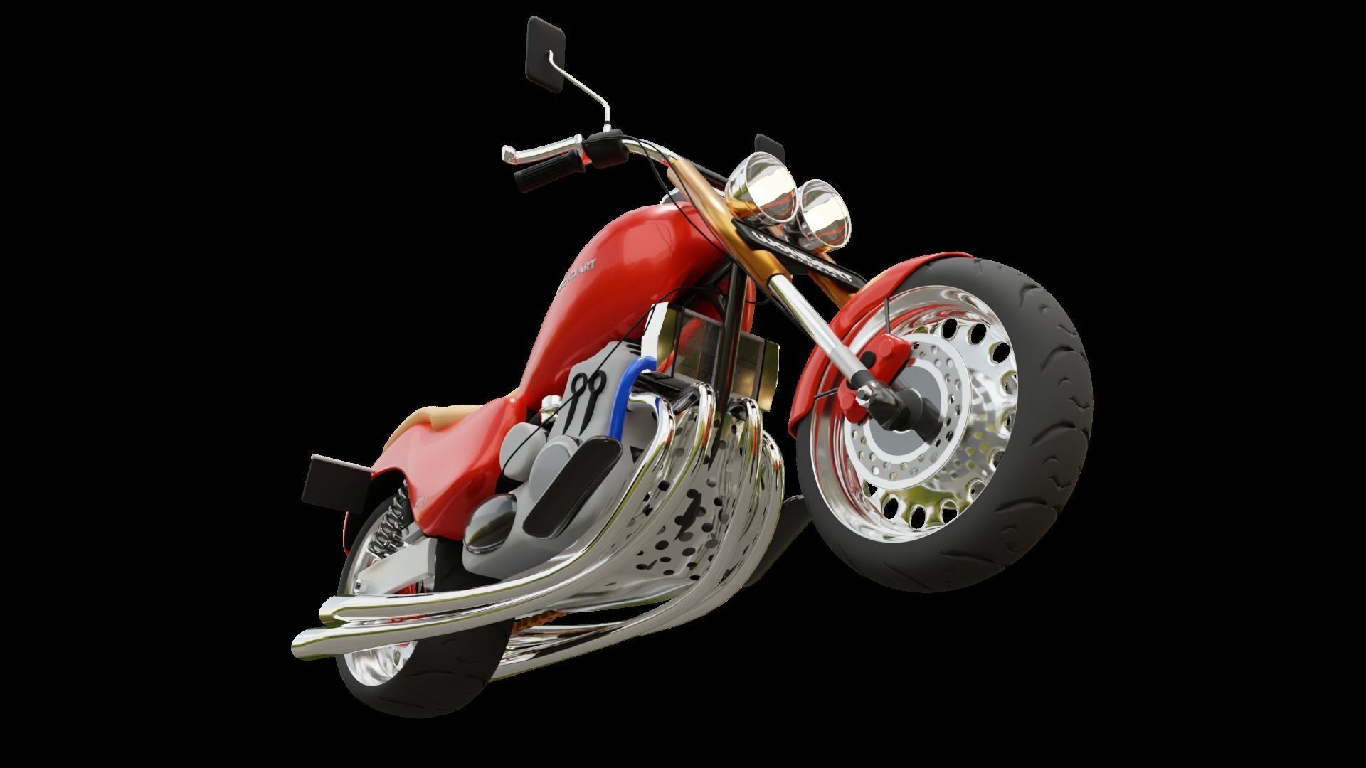 Concept Cartoon Looking Cruiser Motorcycle 3D model | CGTrader