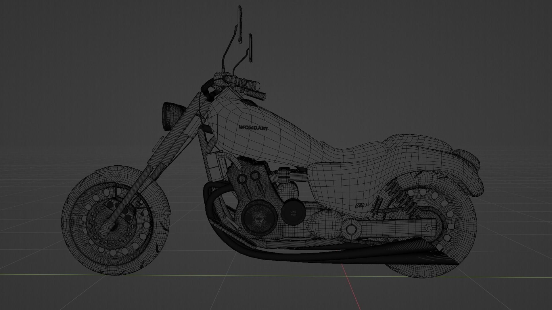 Concept Cartoon Looking Cruiser Motorcycle 3D model | CGTrader