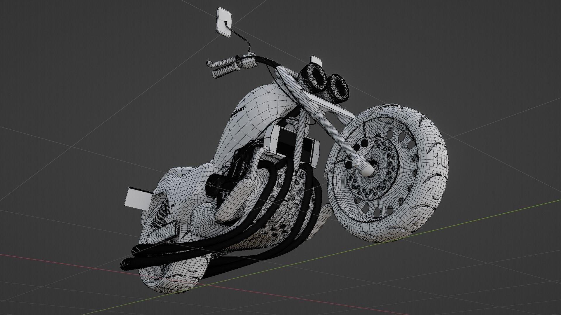 Concept Cartoon Looking Cruiser Motorcycle 3D model | CGTrader