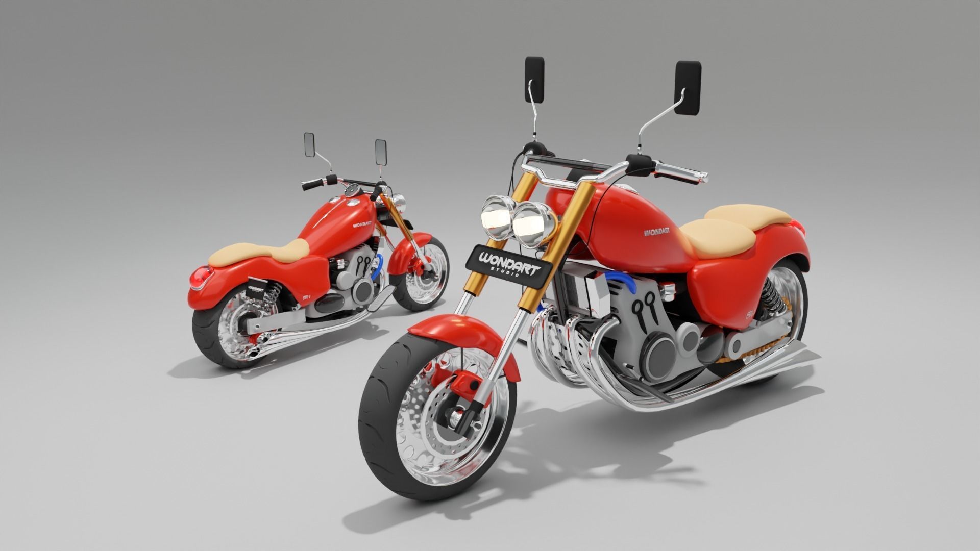 Concept Cartoon Looking Cruiser Motorcycle 3D model | CGTrader