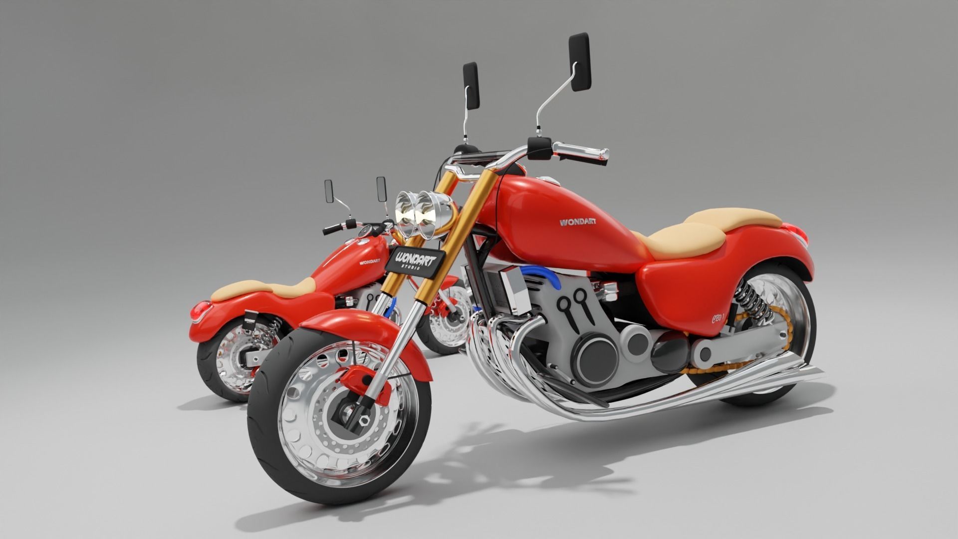 Concept Cartoon Looking Cruiser Motorcycle 3D model | CGTrader