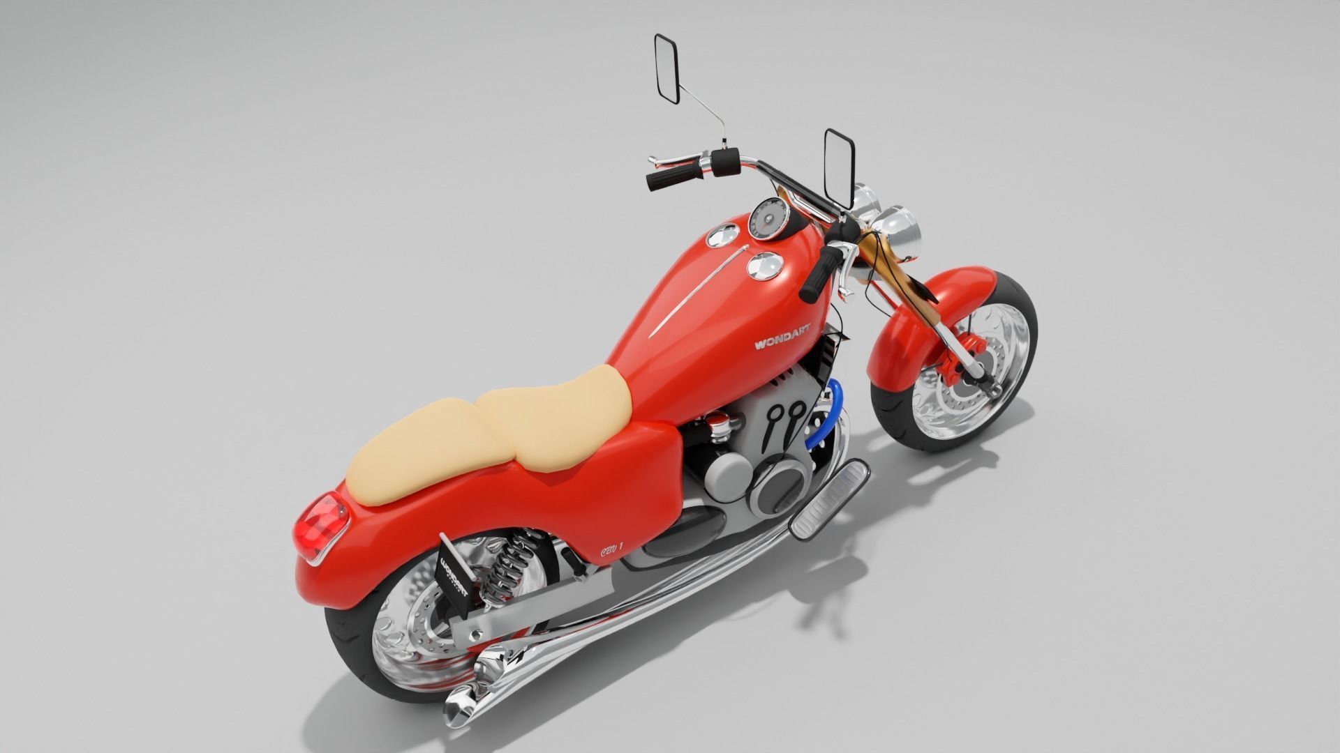 Concept Cartoon Looking Cruiser Motorcycle 3D model | CGTrader