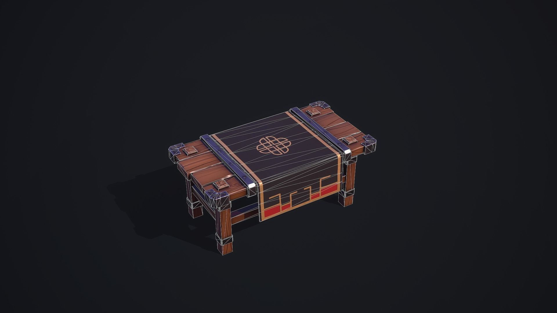 3D model Stylized table PBR game ready Low-poly 3D model VR / AR / low ...