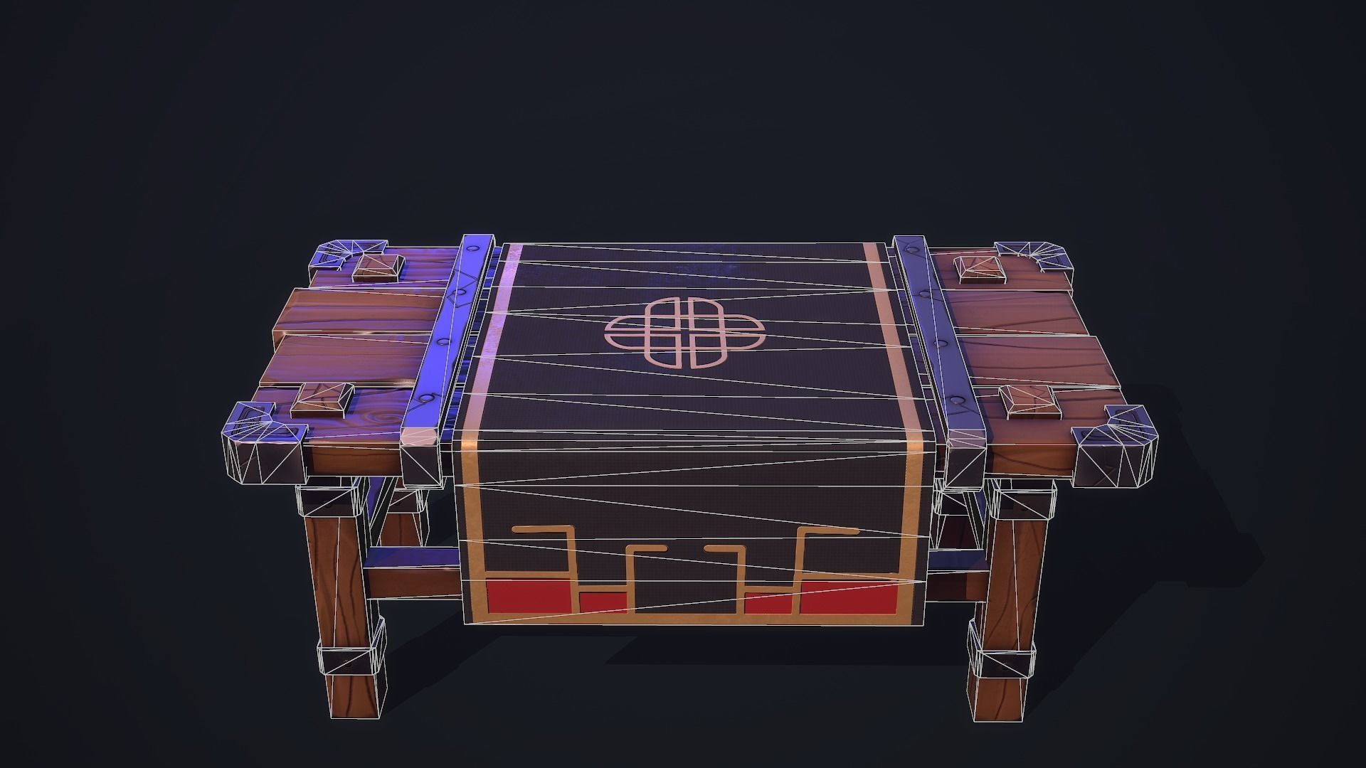 3D model Stylized table PBR game ready Low-poly 3D model VR / AR / low ...