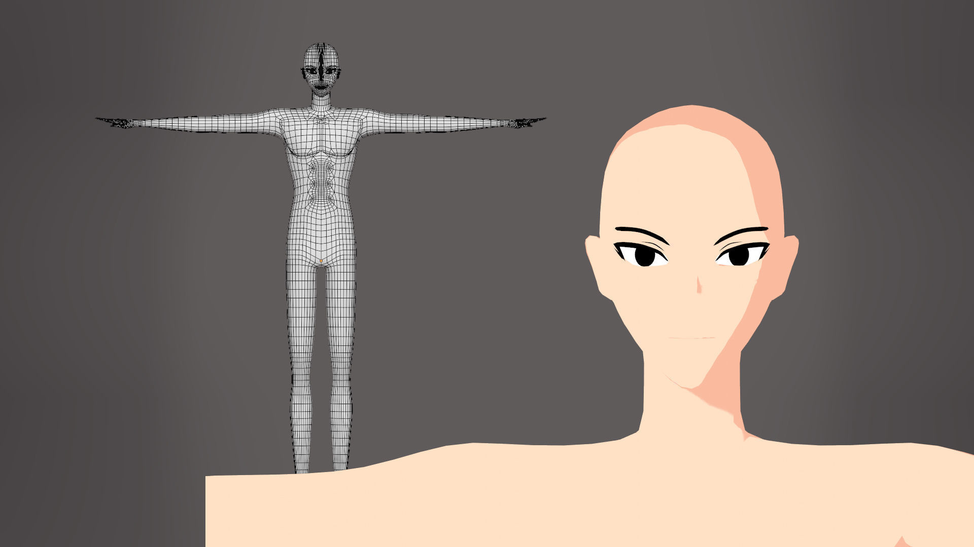 3D model Male Base Mesh - Anime Style - Low Poly 3D Model VR / AR / low ...