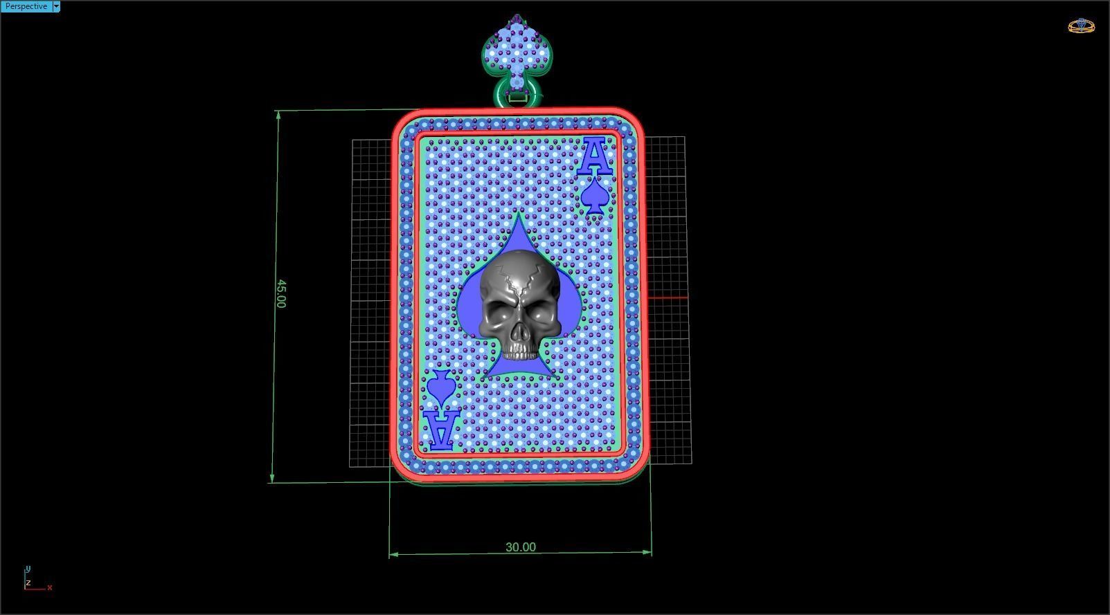 Ace Skull playing card medal 3D model 3D printable | CGTrader