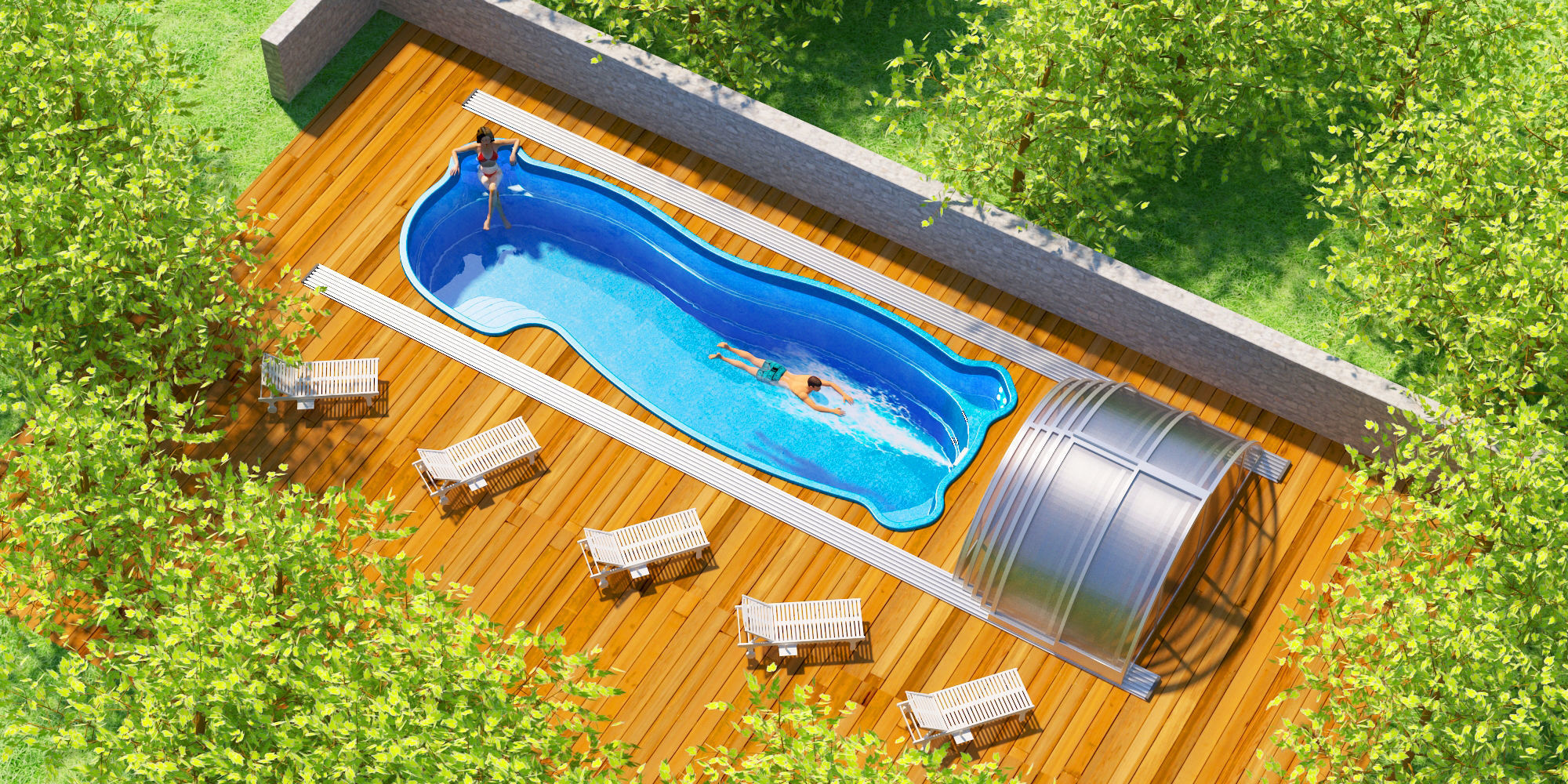 Monaco swimming pool 3D model | CGTrader