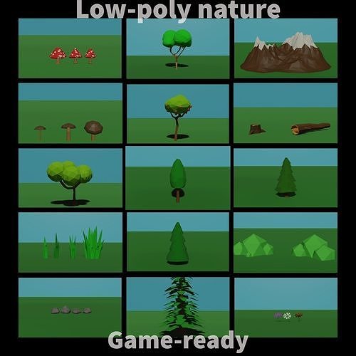3D model nature low poly game ready VR / AR / low-poly | CGTrader