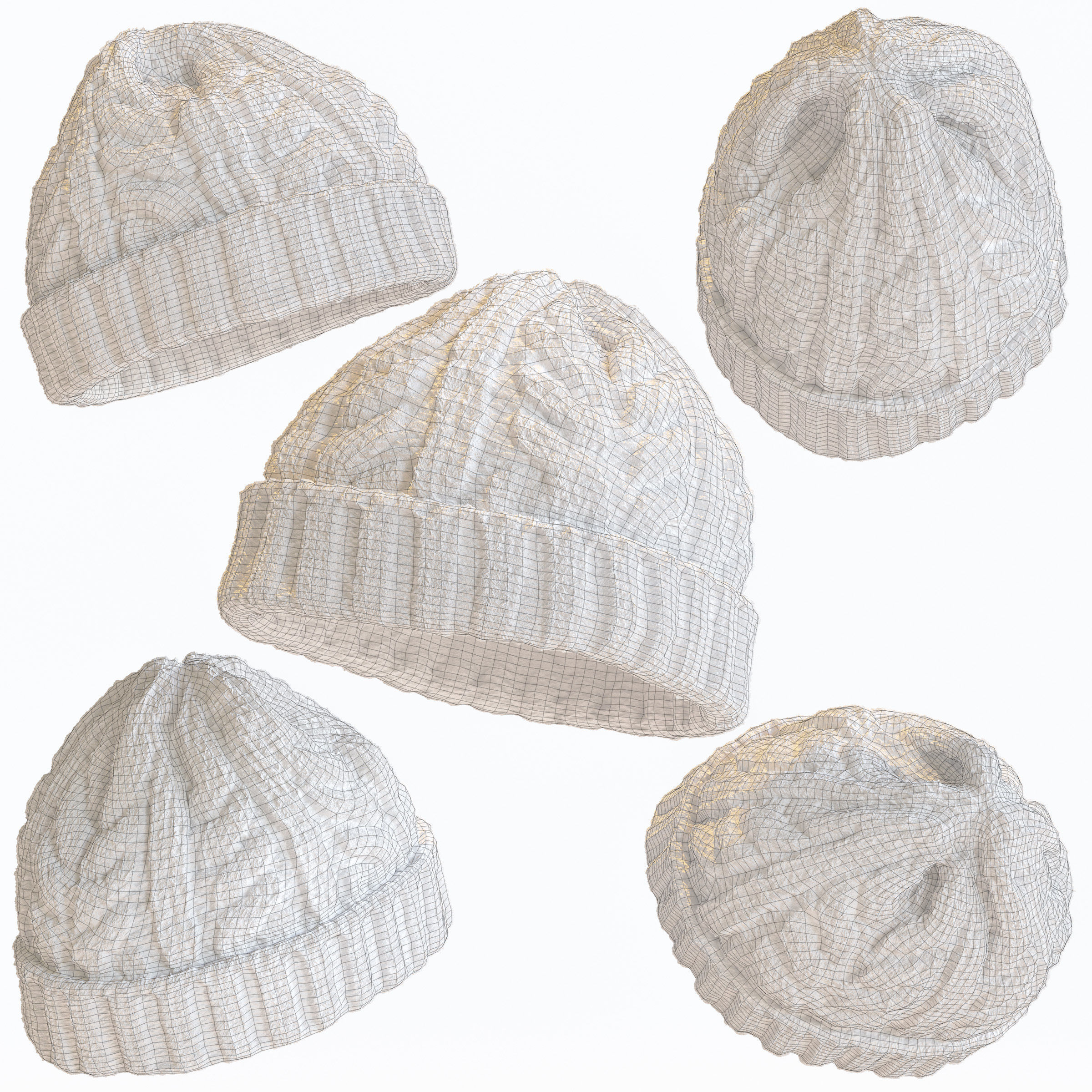 3D model Cable Knit Hat - Knit Cap VR / AR / low-poly | CGTrader