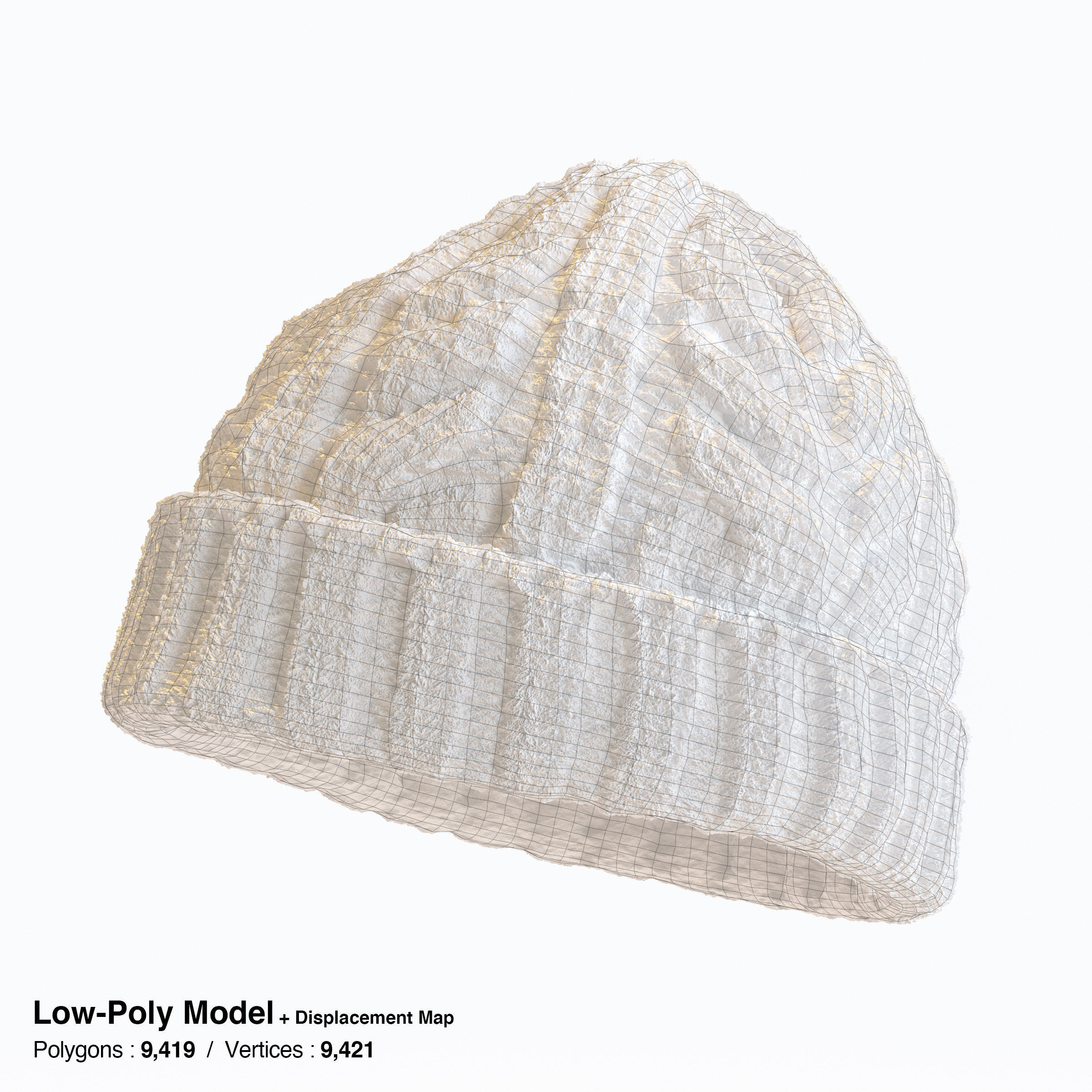 3D model Cable Knit Hat - Knit Cap VR / AR / low-poly | CGTrader