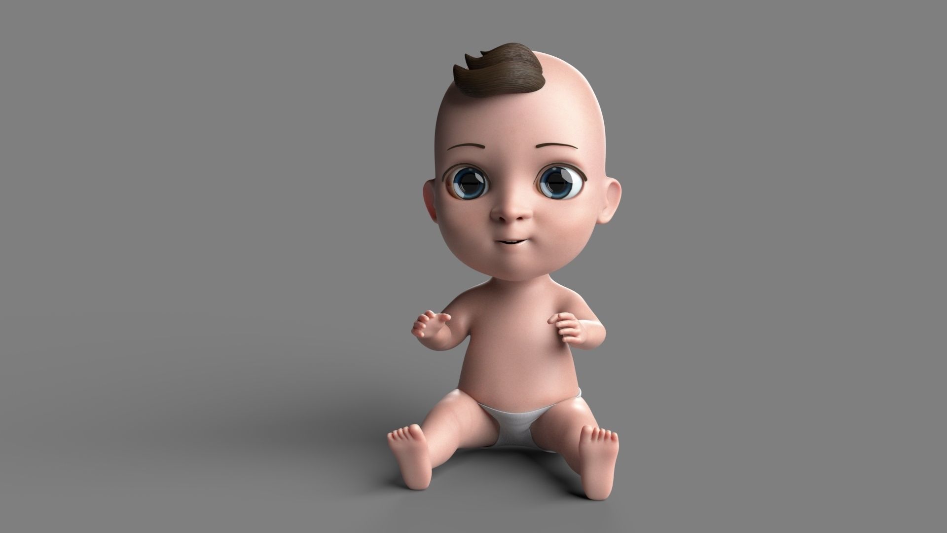 Cartoon Baby Rigged 3D model - 3dcartoonworld 3D model rigged | CGTrader