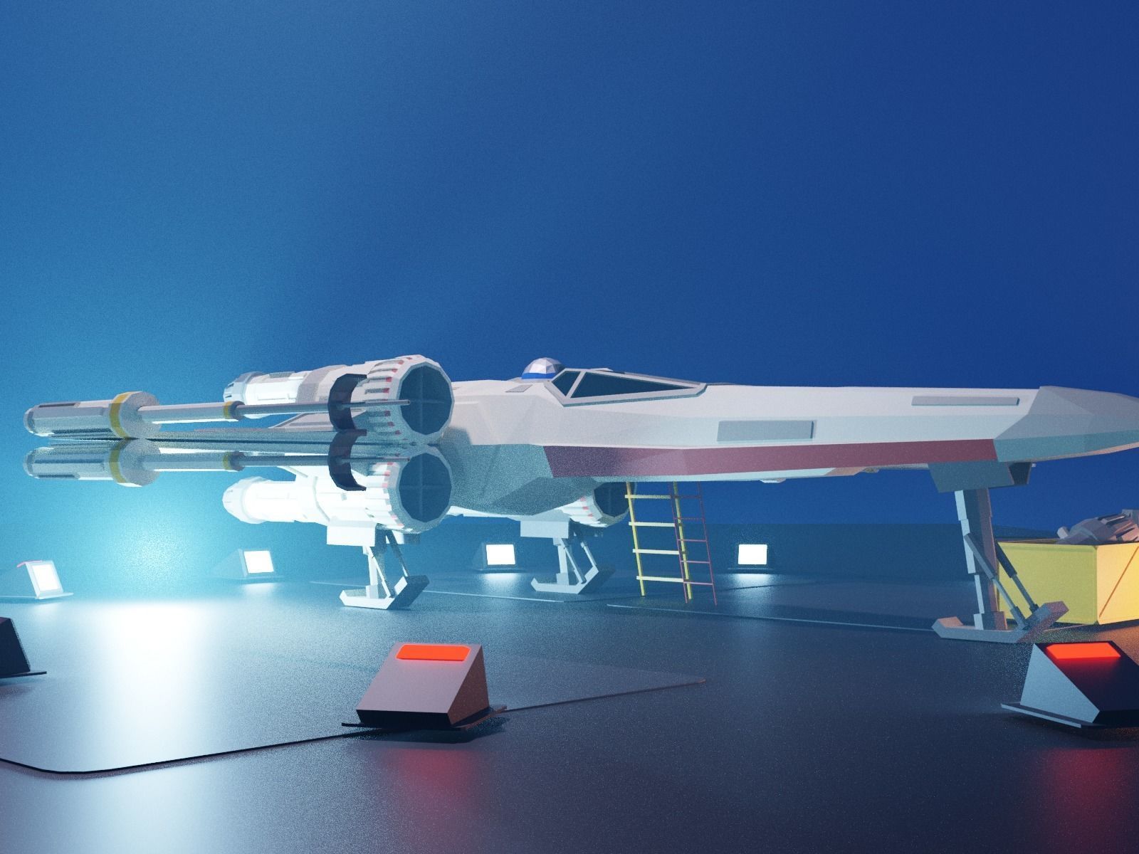 Cartoon X-Wing 3D model | CGTrader