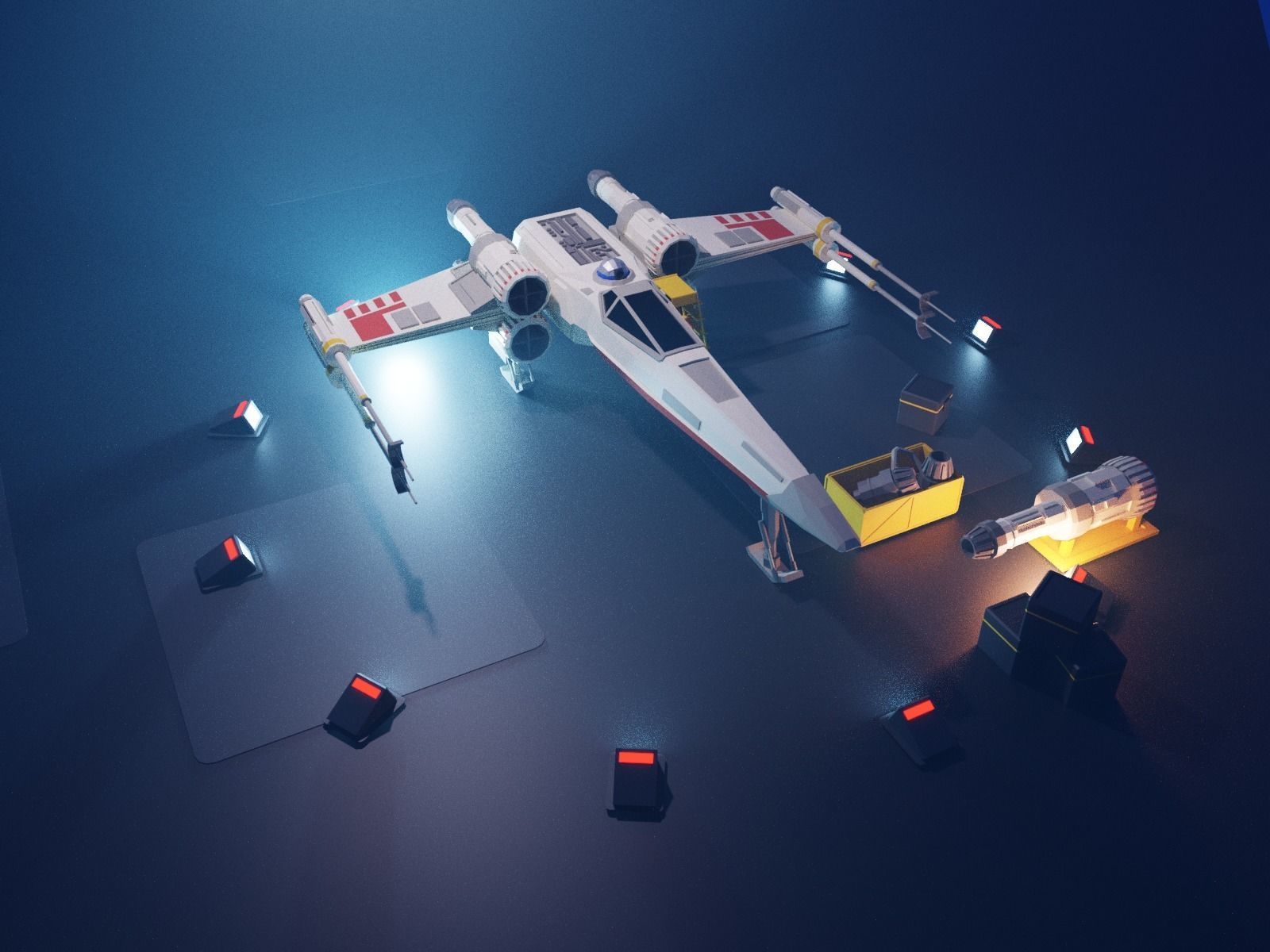 Cartoon X-Wing 3D model | CGTrader