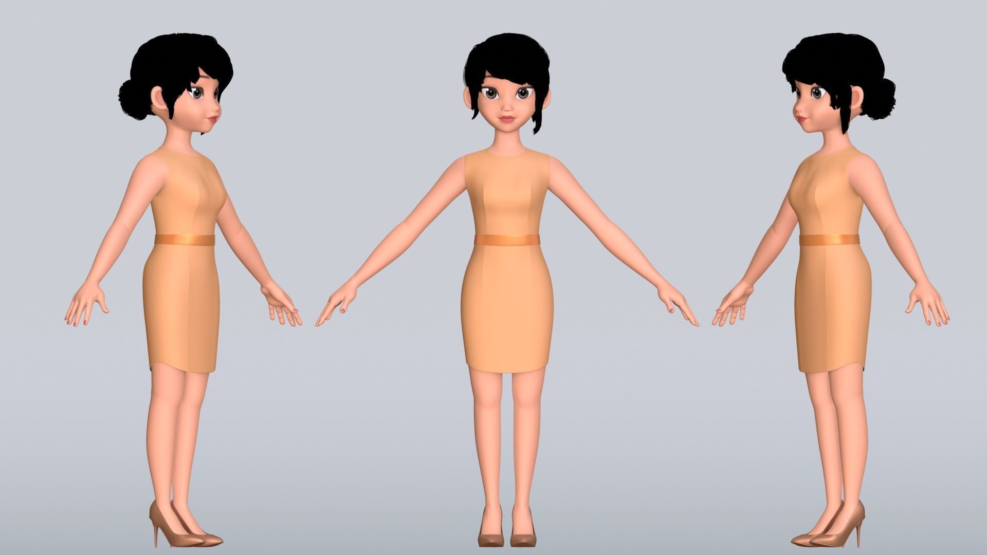 Amy Girl Cartoon Character 3D model | CGTrader