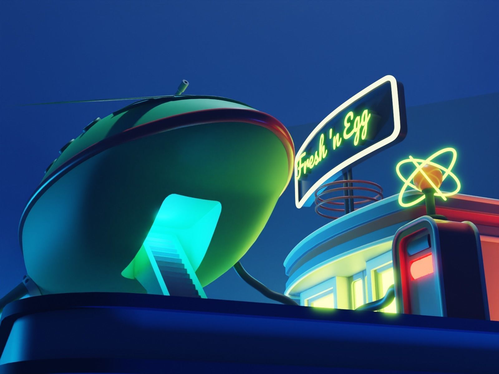 Cartoon Futurama Space Scene 3d Model Cgtrader