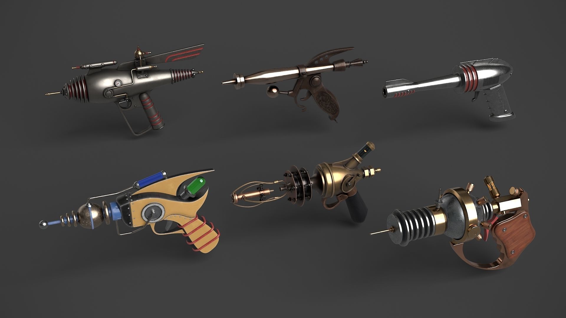 Set of Fantasy Gun 3D Model Collection | CGTrader
