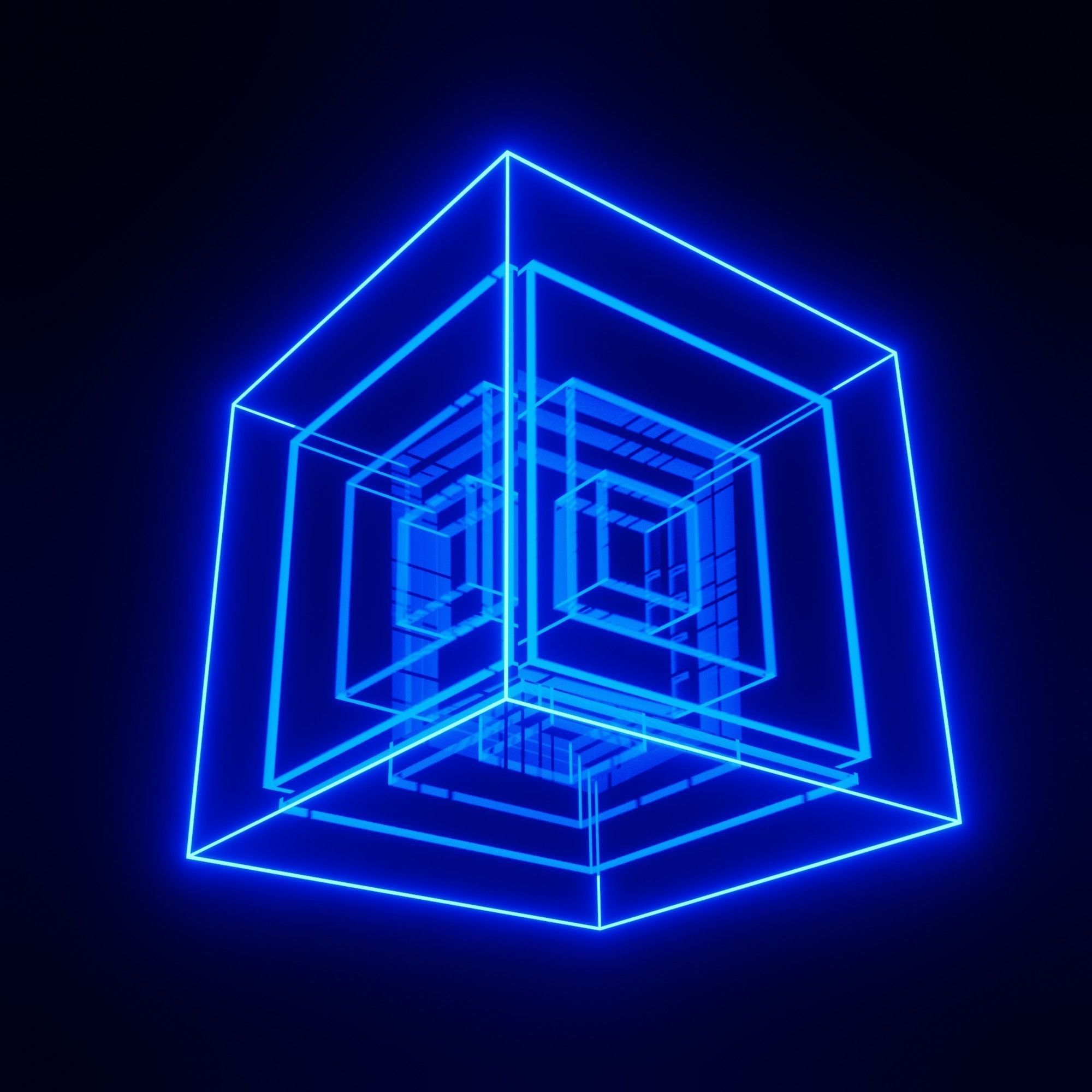 3d model of neon cube with rotating animation 3D model animated | CGTrader