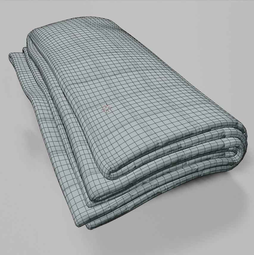 Blanket folded 3 times free 3D model | CGTrader