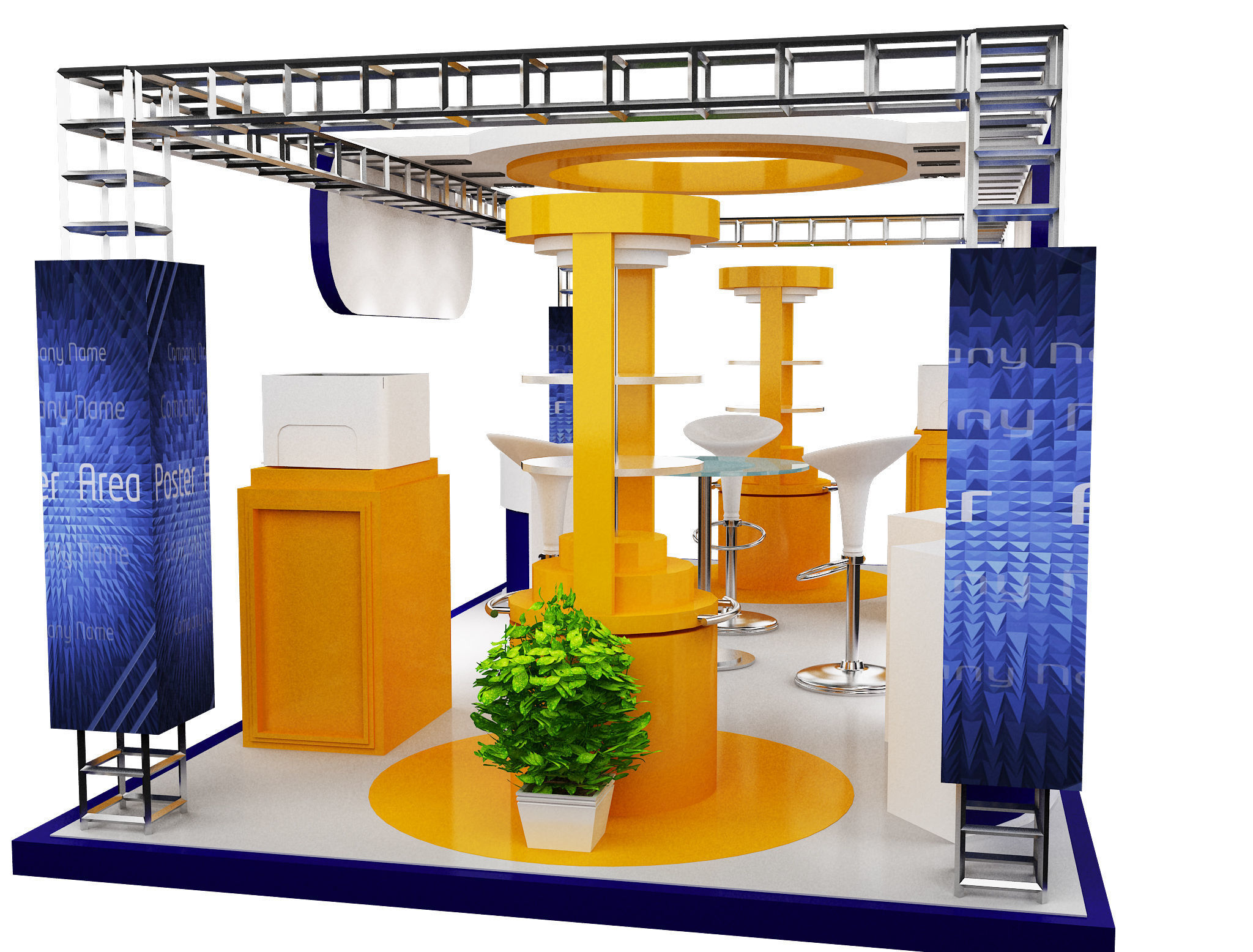 Exhibitions Kiosk Partition Booth advertising Stand Design 3D model ...