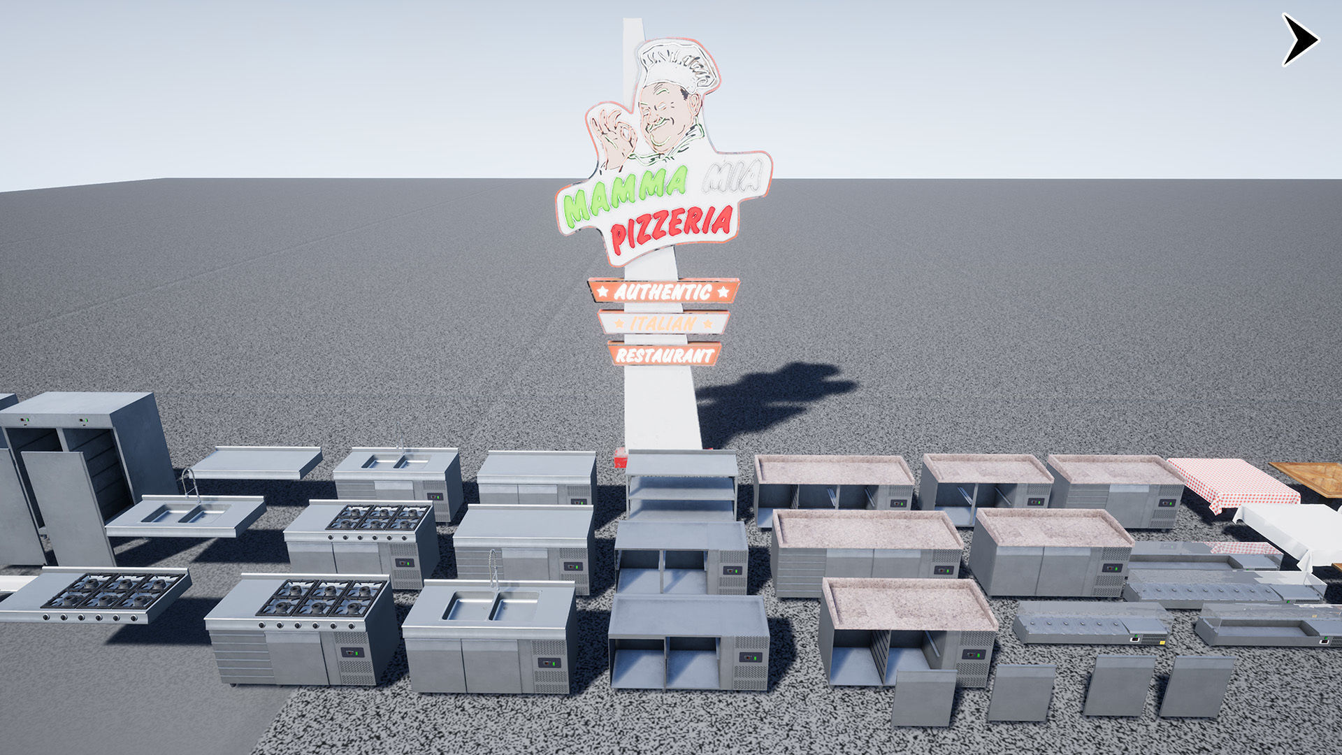 3D model Modular Restaurant - Mamma Mia Pizzeria for UE4 UE5 VR / AR ...