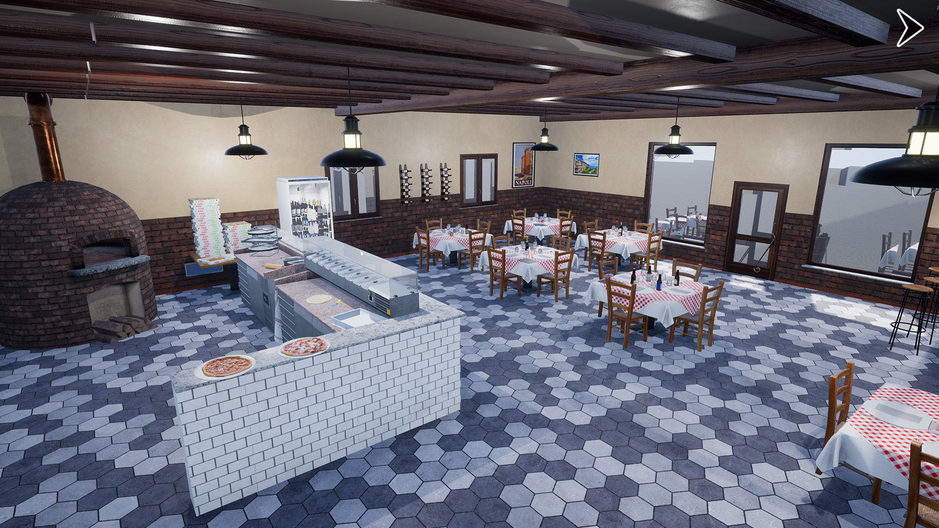 3D model Modular Restaurant - Mamma Mia Pizzeria for UE4 UE5 VR / AR ...