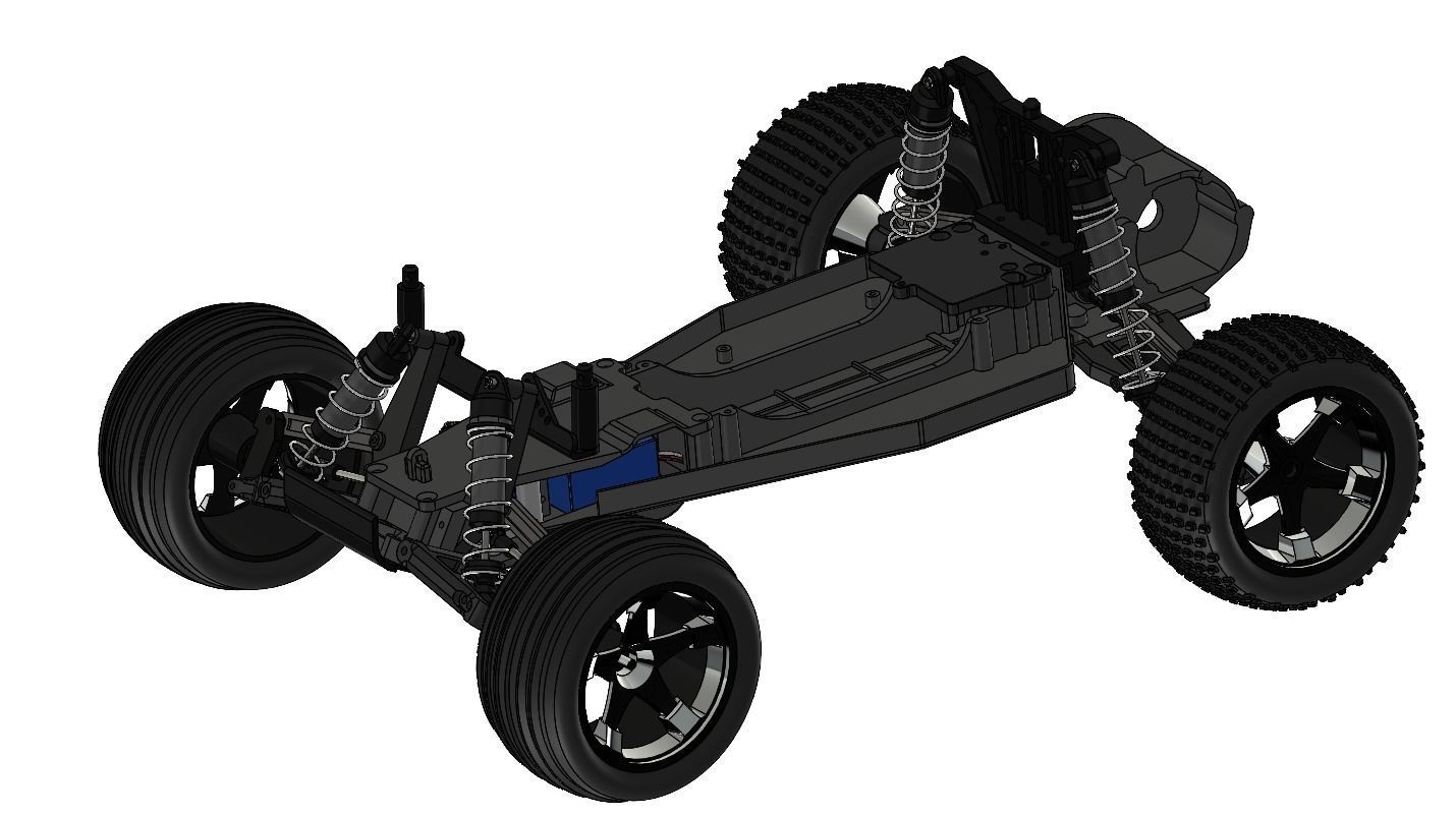 Traxxas 1 10 Scale Rustler 2WD Stadium Truck Chassis 3D model | CGTrader
