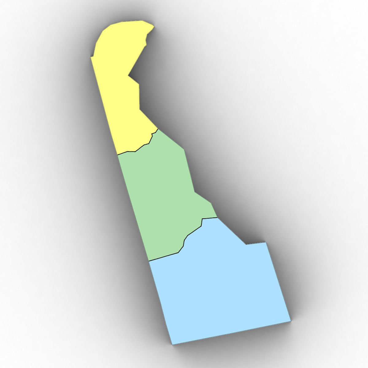 Delaware Political Map 3D model | CGTrader