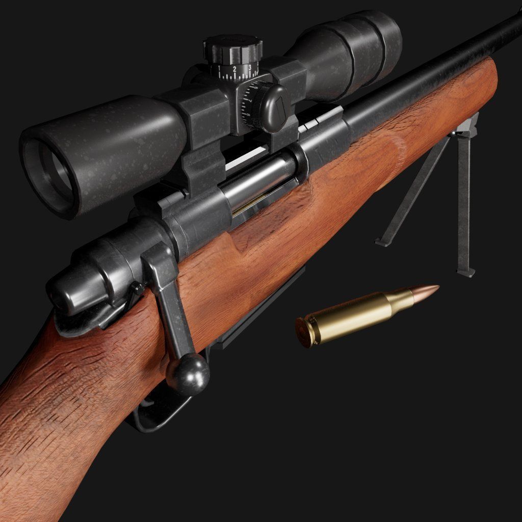 3D model R700 Sniper Rifle VR / AR / low-poly | CGTrader