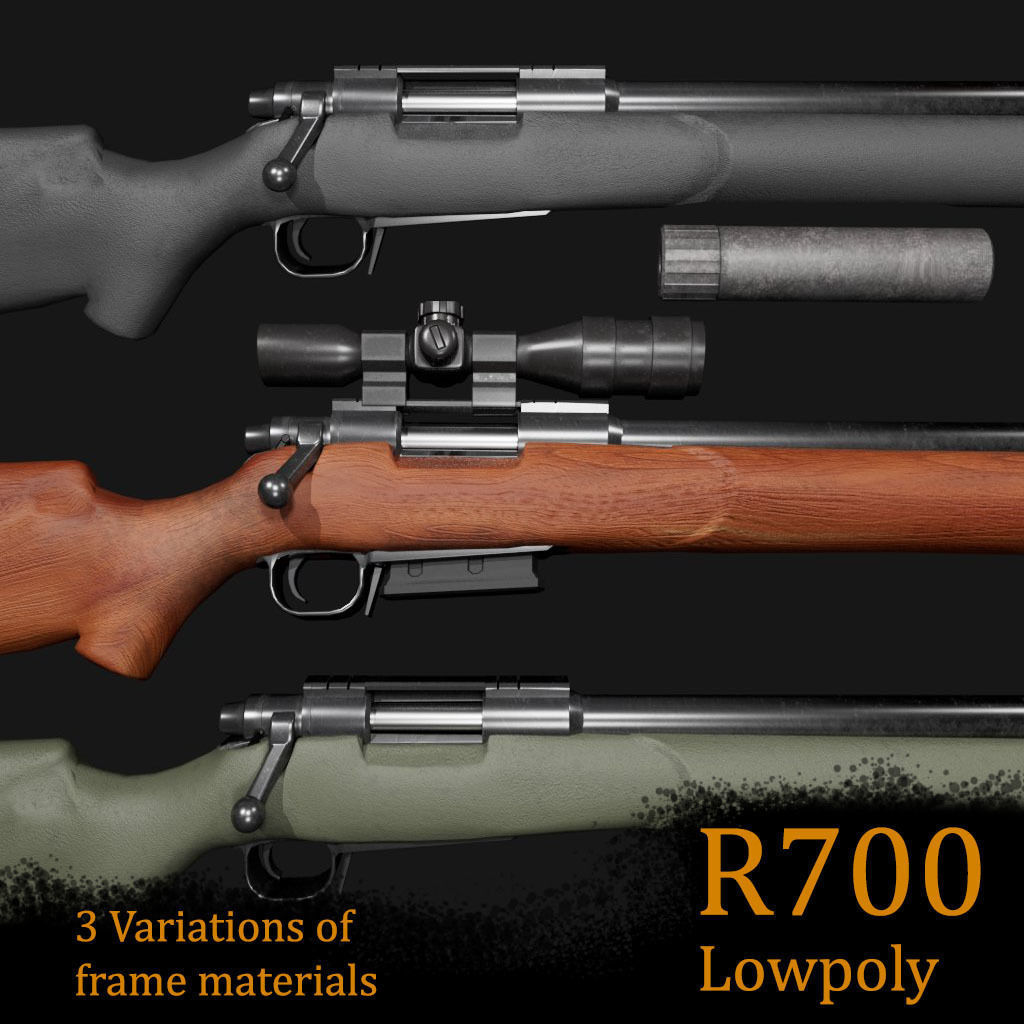 3D model R700 Sniper Rifle VR / AR / low-poly | CGTrader