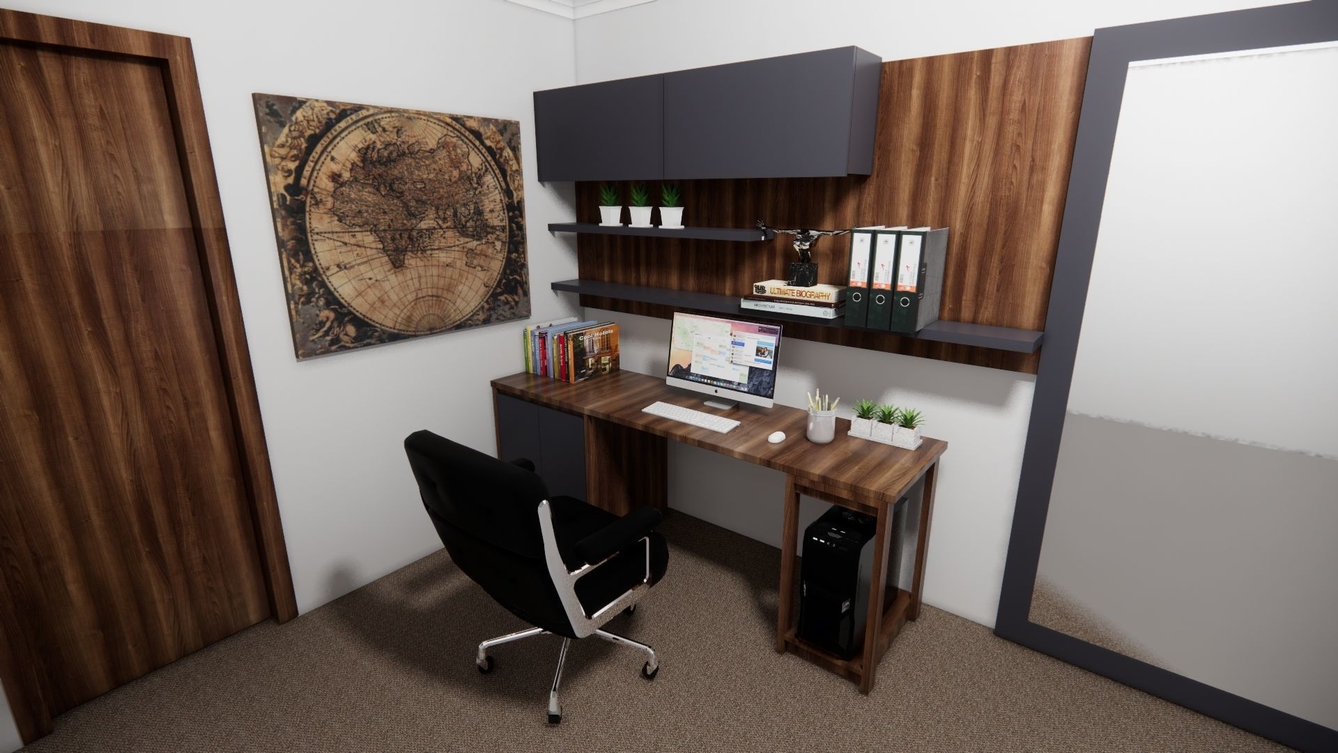 computer desk furniture 3D model 3D printable | CGTrader