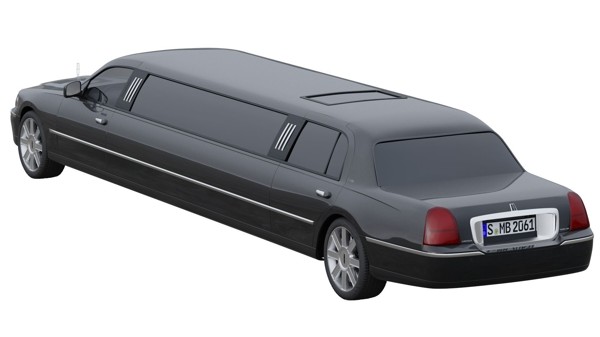 Lincoln Town Car limousine 3D model | CGTrader