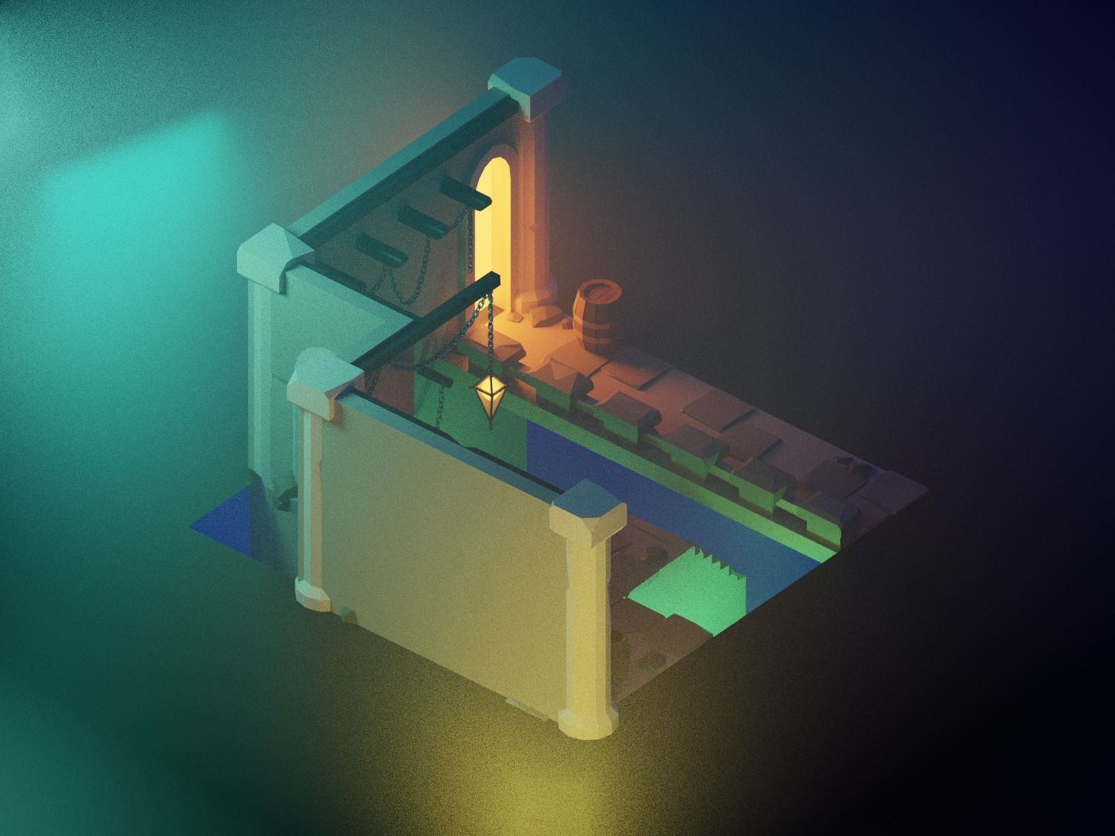 Cartoon Dungeon Scene 3D model | CGTrader