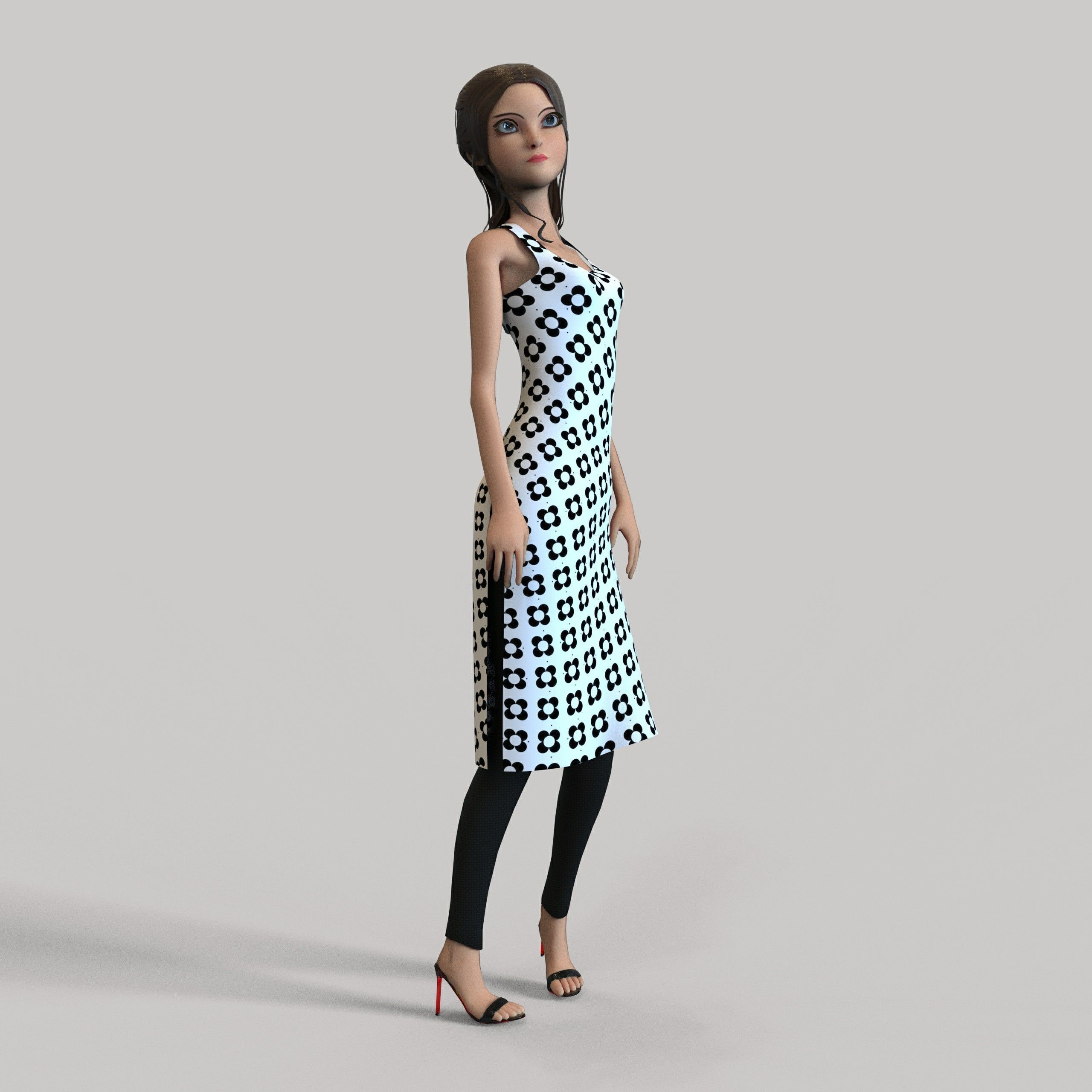 3D model cartoon character indian woman VR / AR / low-poly | CGTrader