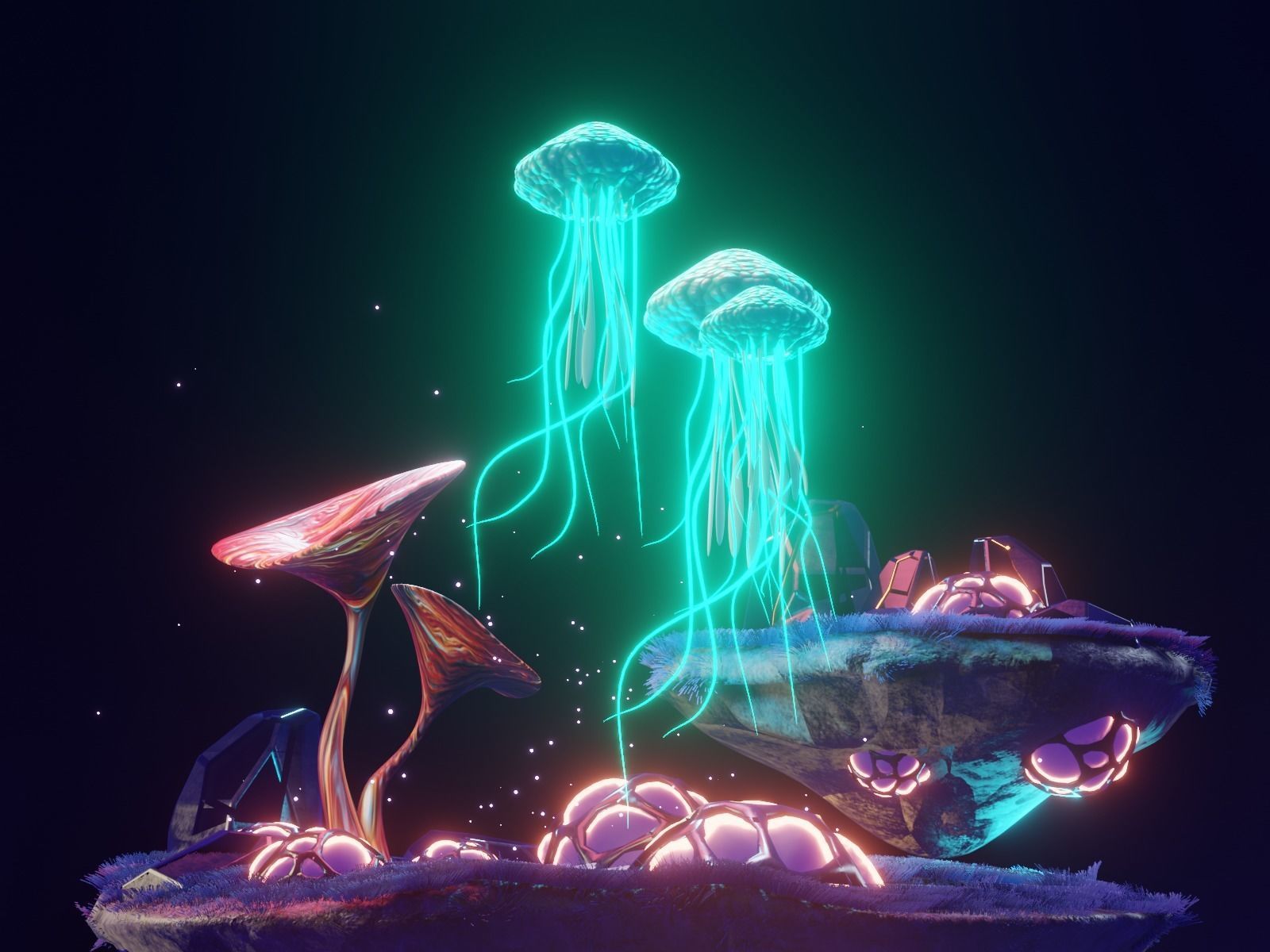 Cartoon Alien Forest 3D model | CGTrader