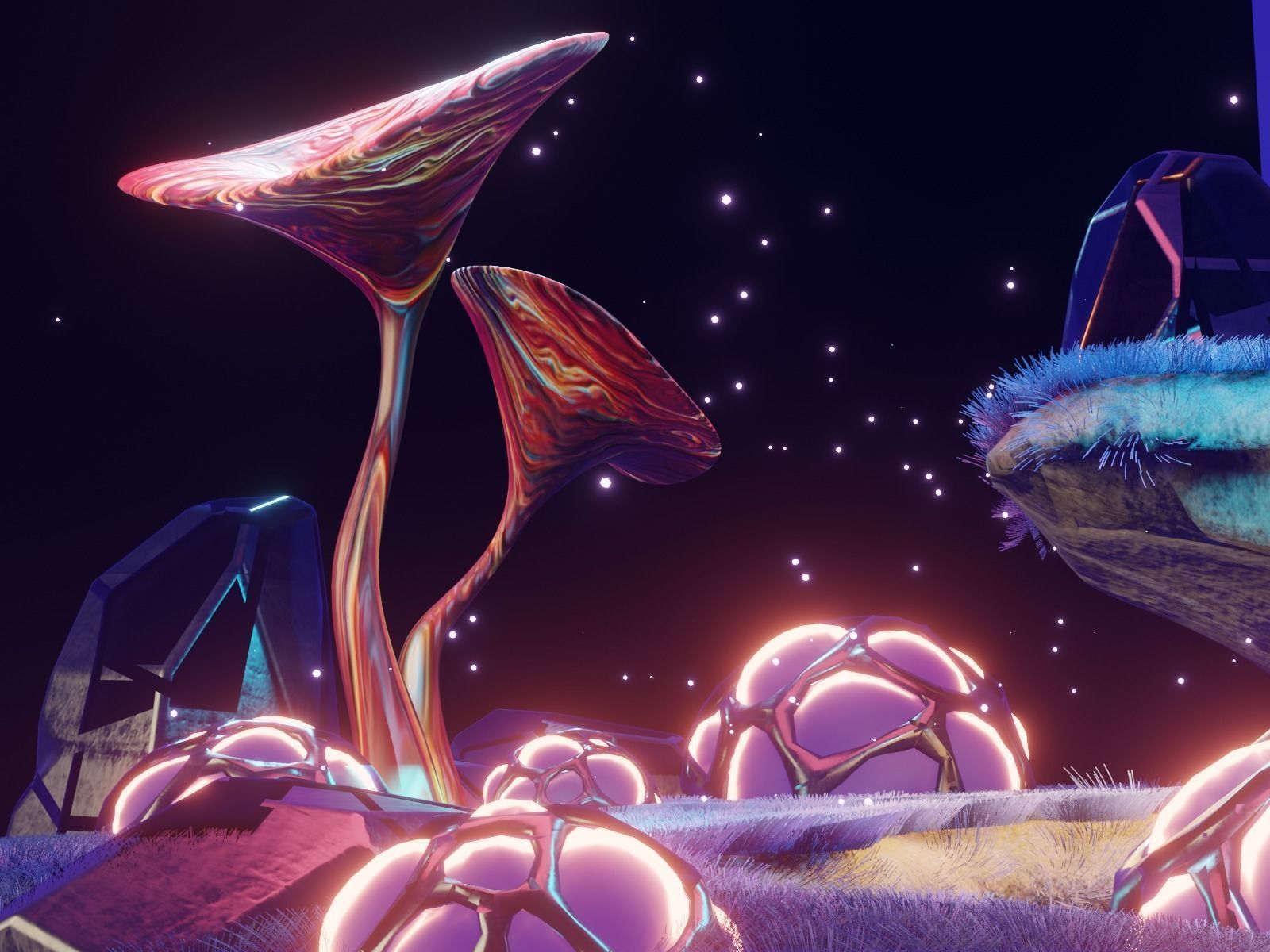 Cartoon Alien Forest 3D model | CGTrader