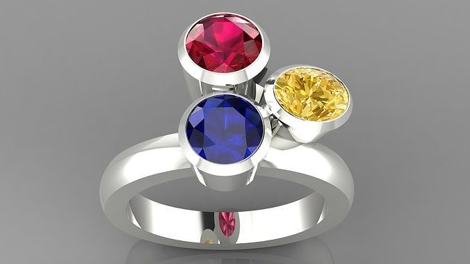 BEZEL SET RING 3D model 3D printable | CGTrader