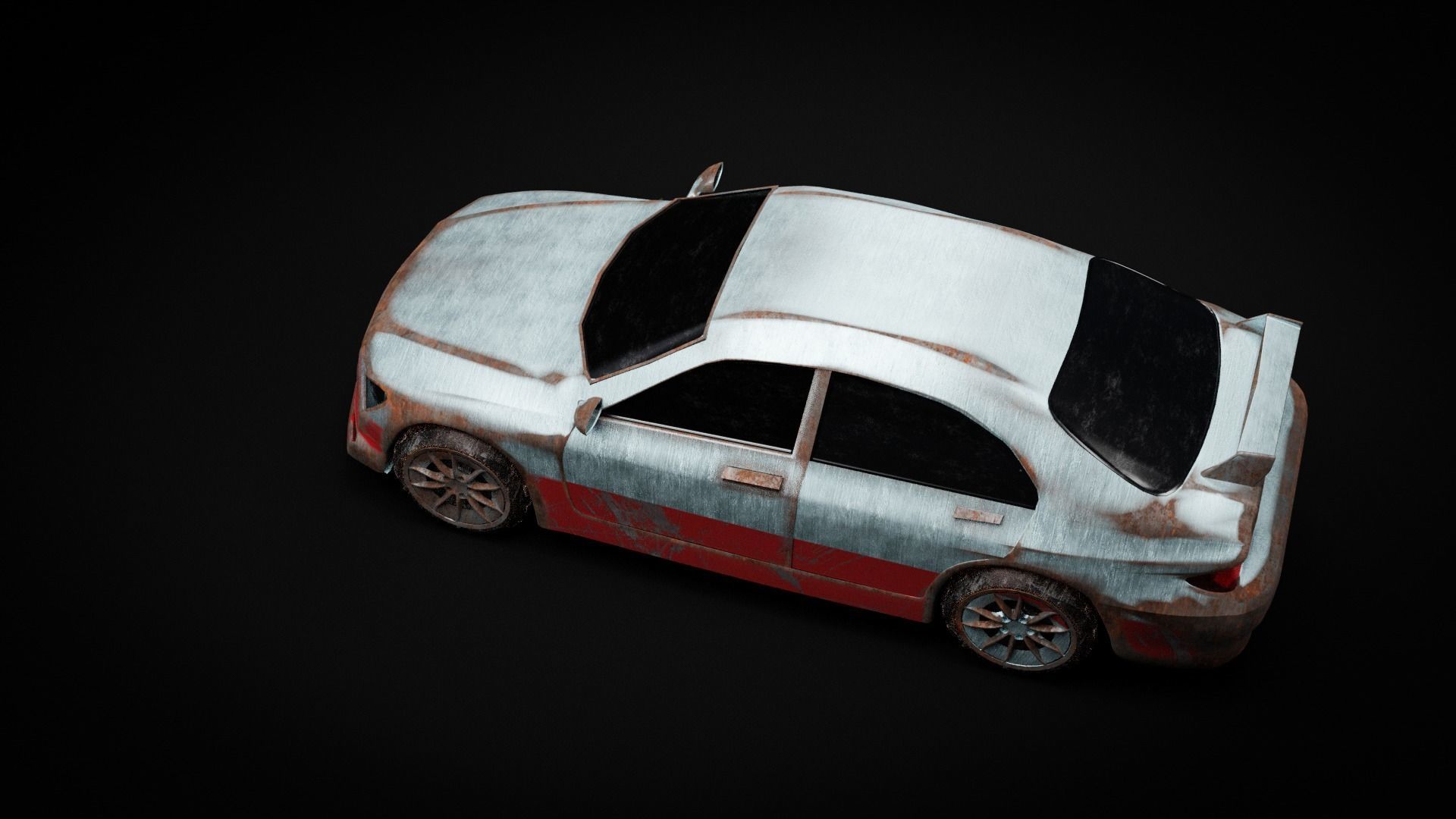 Rusted Sports Racing Car fully rigged free VR / AR / low-poly 3D model ...