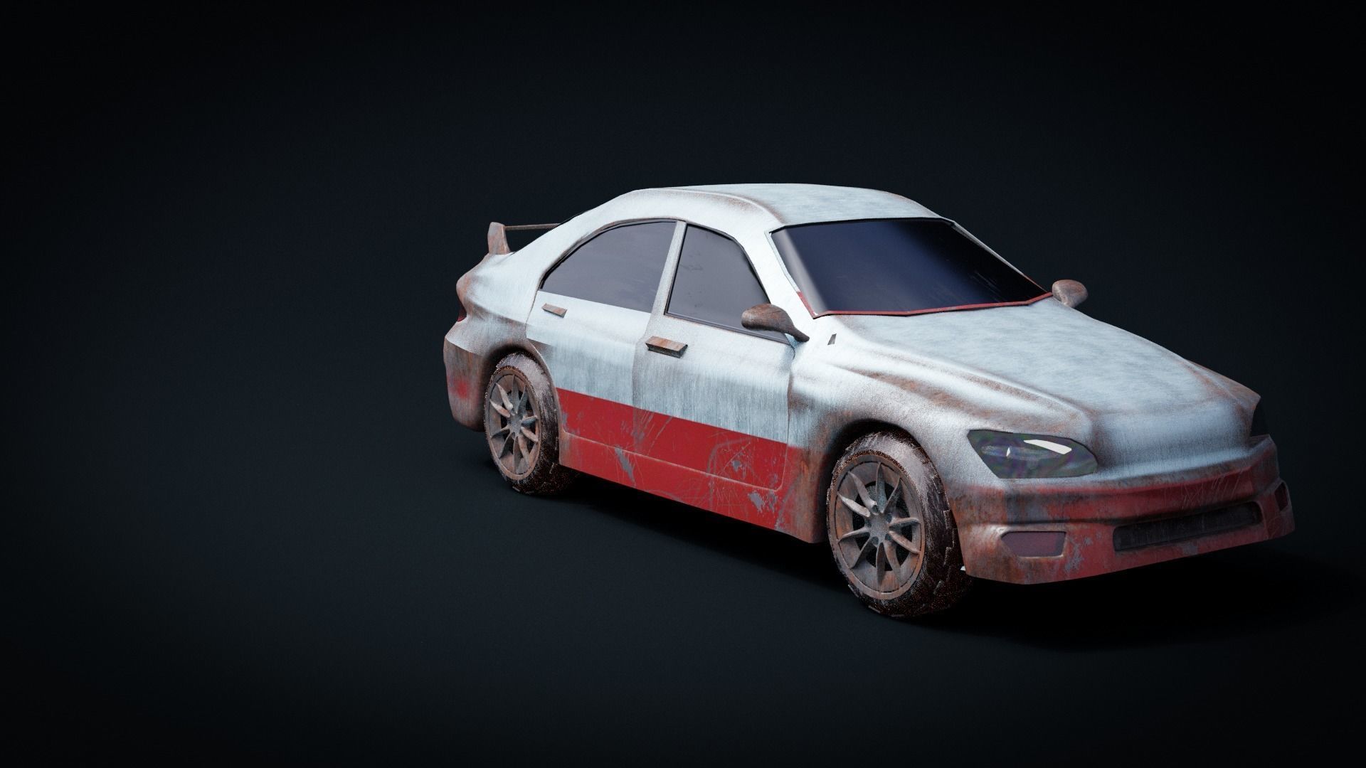 Rusted Sports Racing Car fully rigged free VR / AR / low-poly 3D model ...